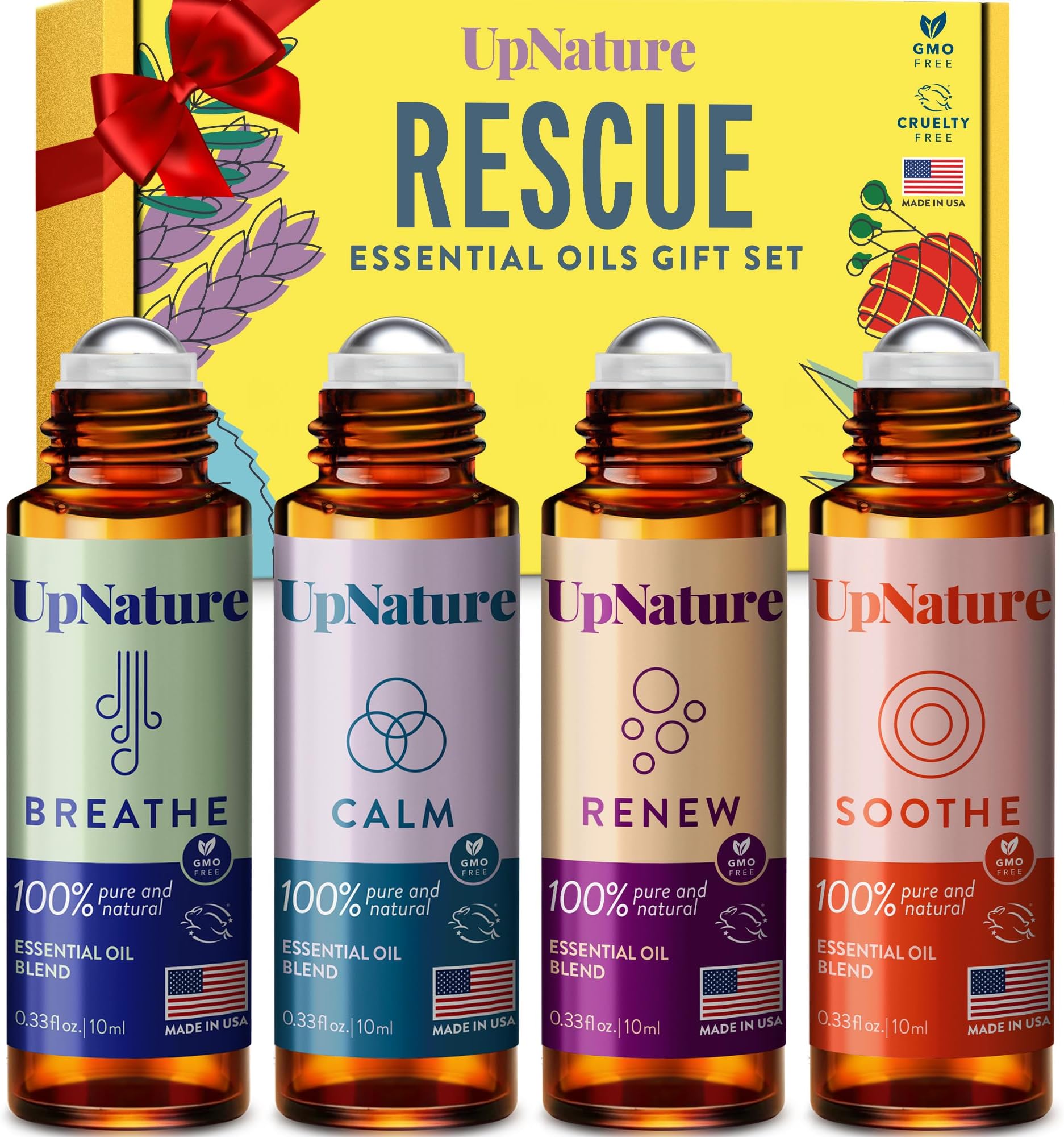 Amazon.com: Essential Oils Roll On Set (4 Pack) Stress Relief Gifts ...