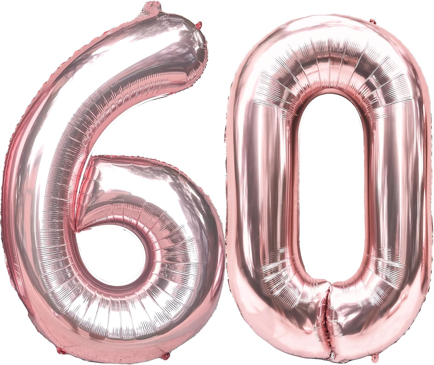 Amazon.com: FIROMI 60 Foil Number Balloons Rose Gold 40-inch Big Giant ...