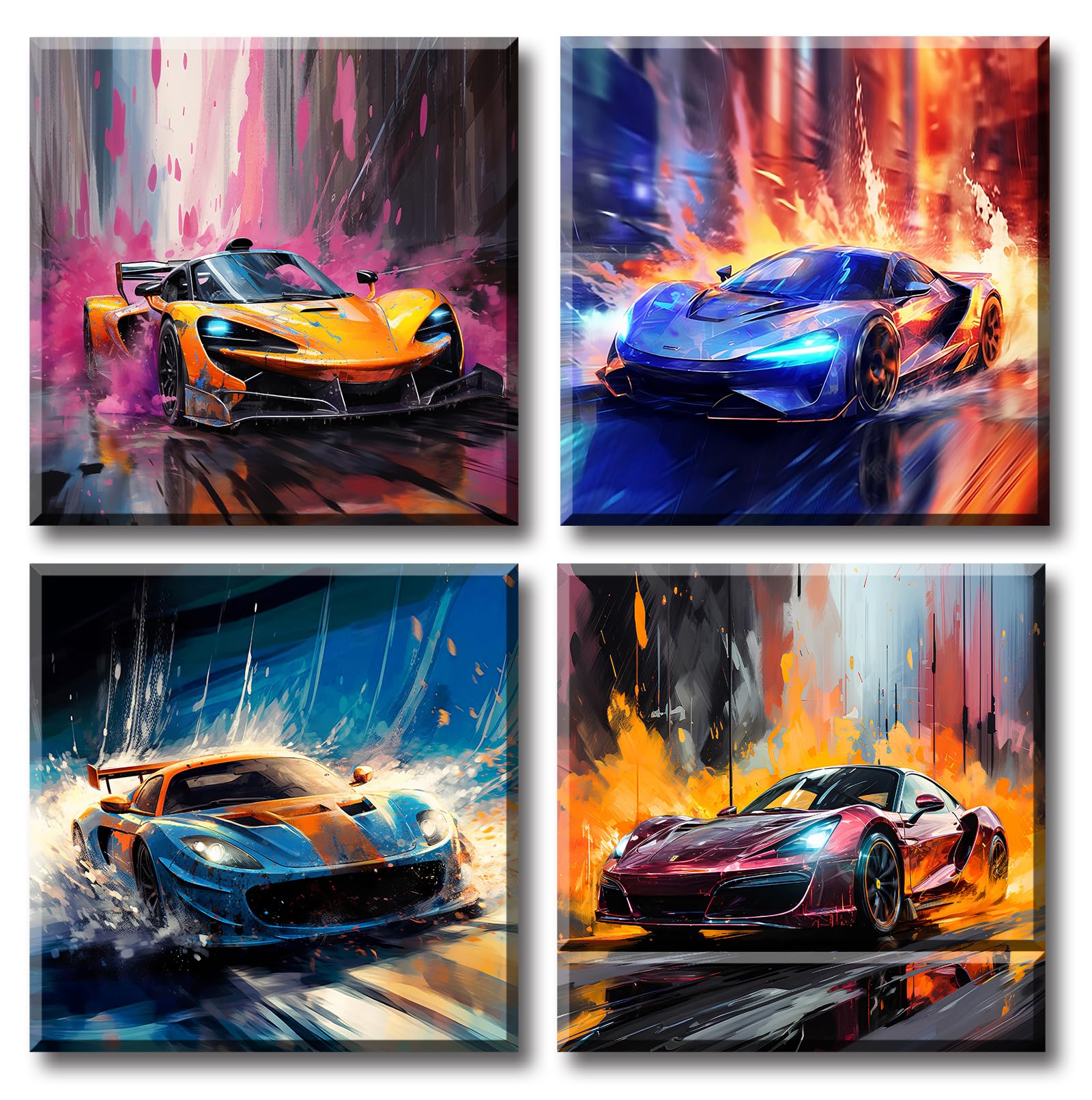 Amazon.com: DJSYLIFE Car Posters Men Room Decor Canvas Printed Supercar ...