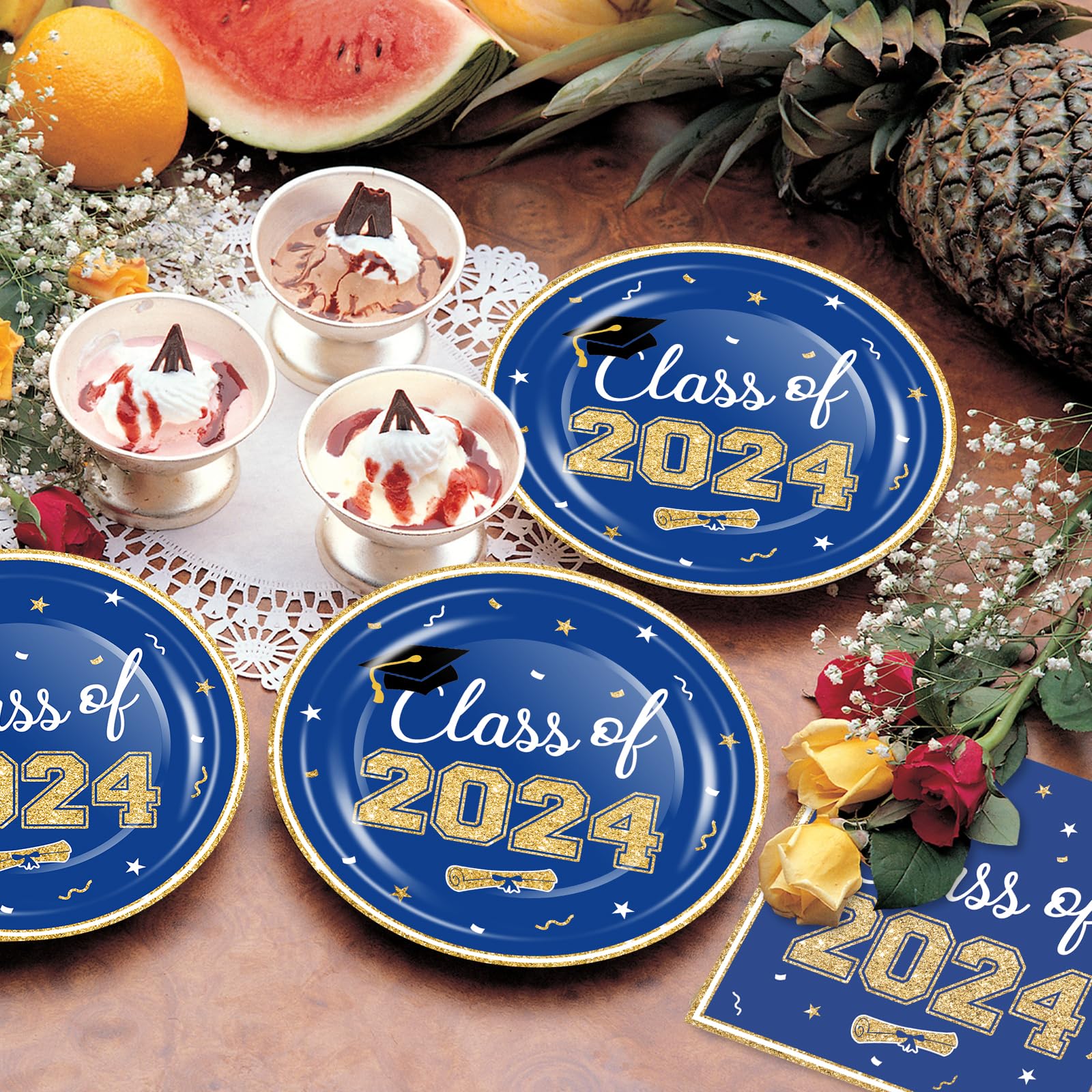 Snapklik.com : OuMuaMua Graduation Party Supplies 2024 Dinnerware Set ...