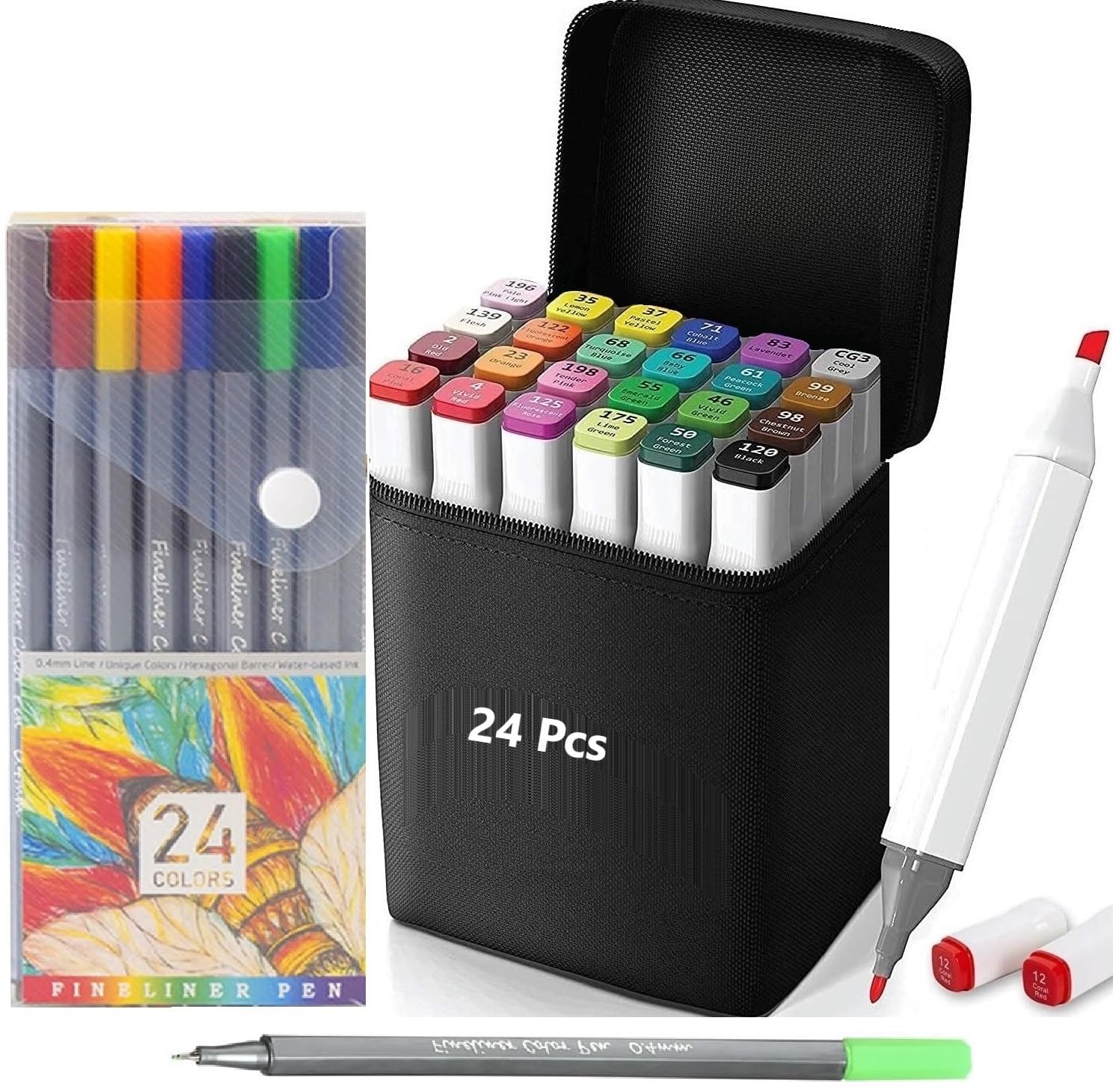 Buy Corslet 48 Pc Colour Markers Pen Art Dual Tip Broad and Fine ...