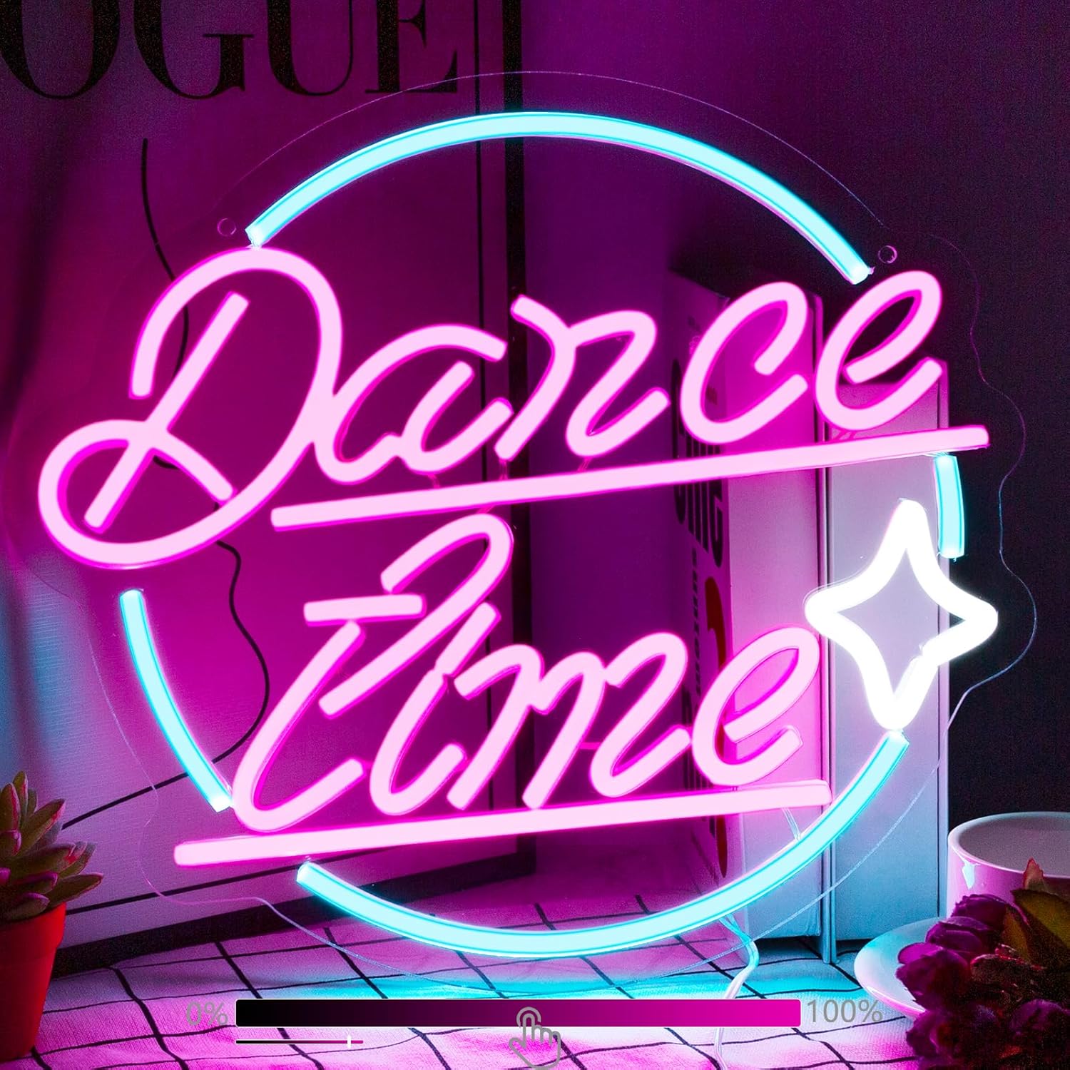 Amazon.com : Moodlion Dance Time Neon Sign For Wall Decor Studio Dance ...