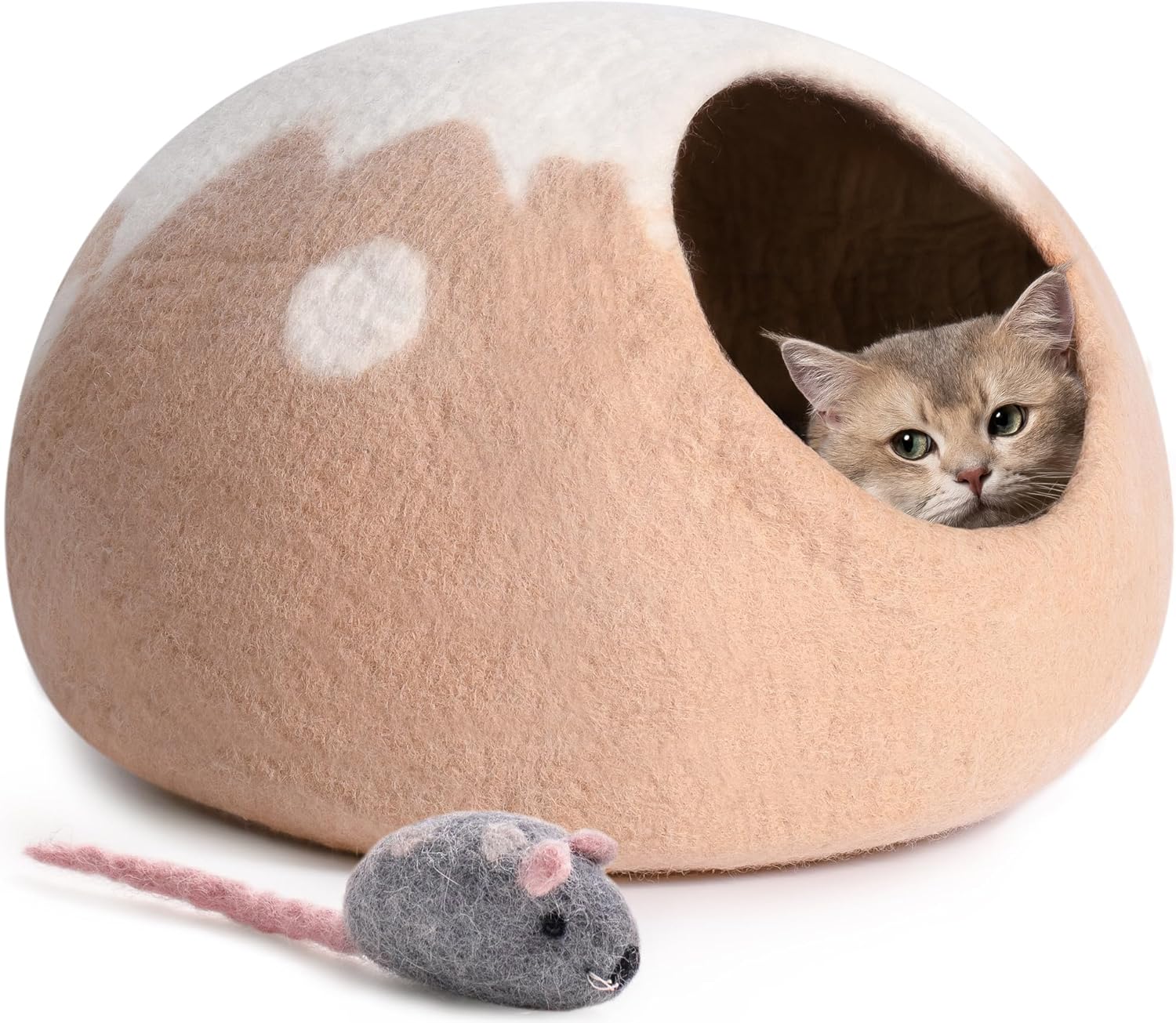 Amazon.com : Cat Cave Bed -Handmade Wool Cat Bed Cave, Eco-Friendly Cat ...
