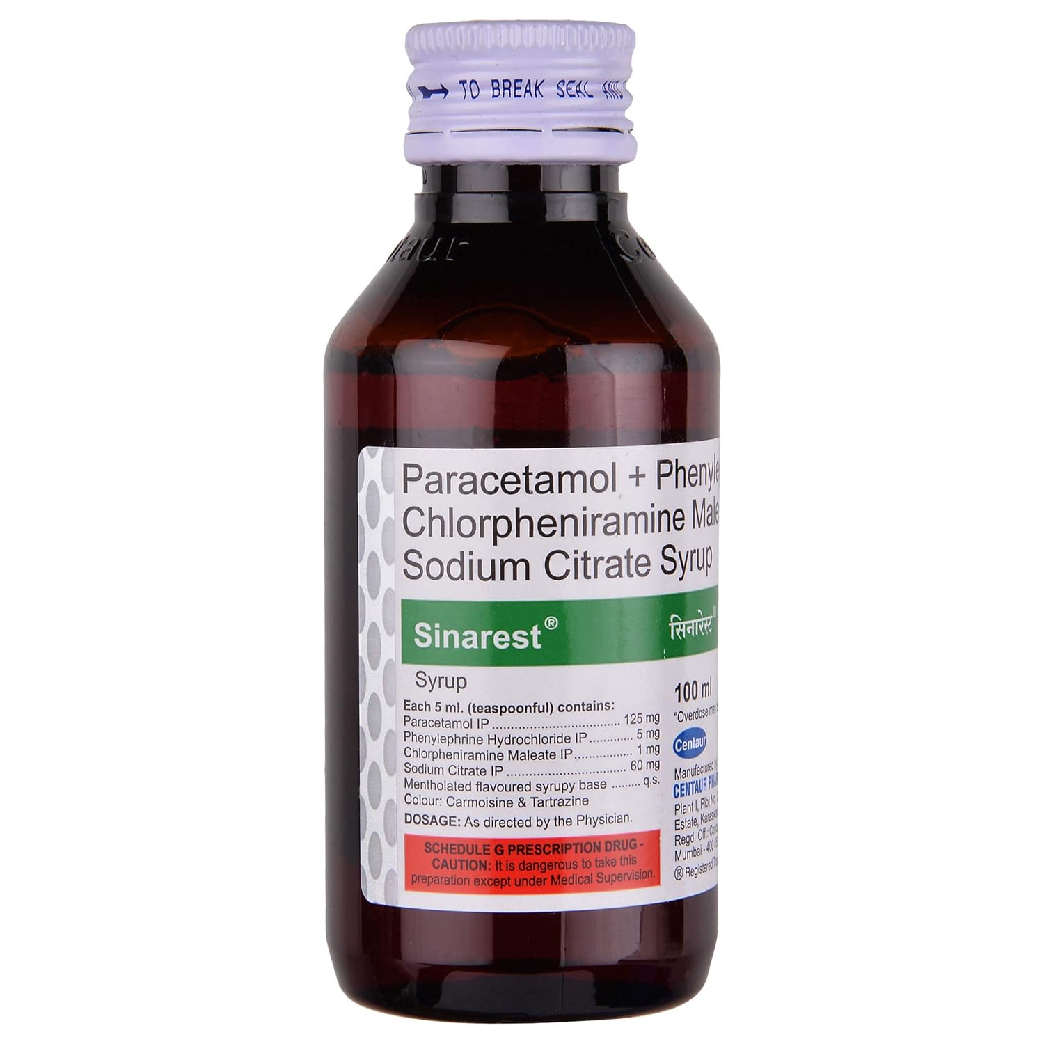 Sinarest - Bottle of 100 ml Syrup : Amazon.in: Health & Personal Care