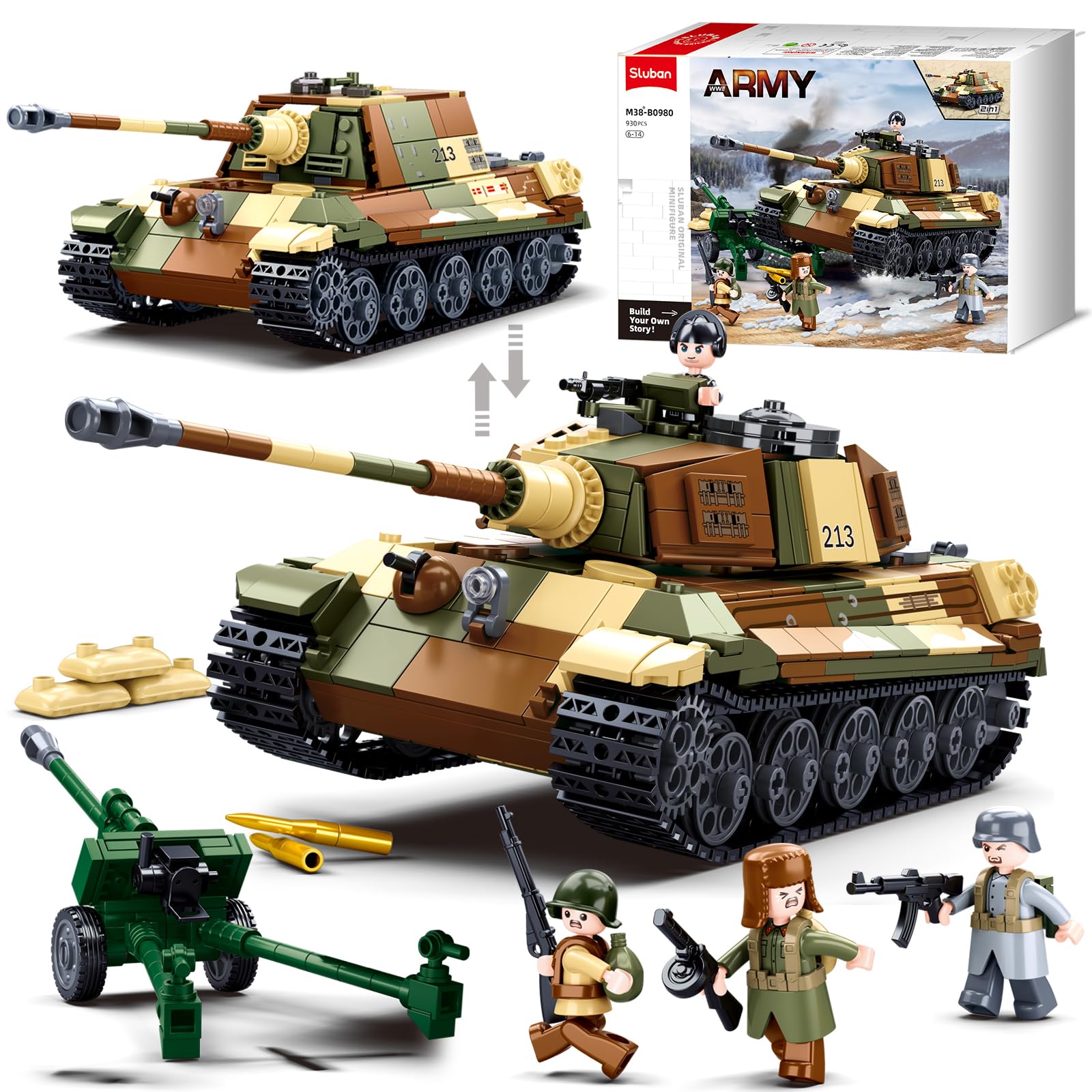 Sluban WW2 Tiger II Army Tank...B0DKBQ2PXC | Encarguelo.com
