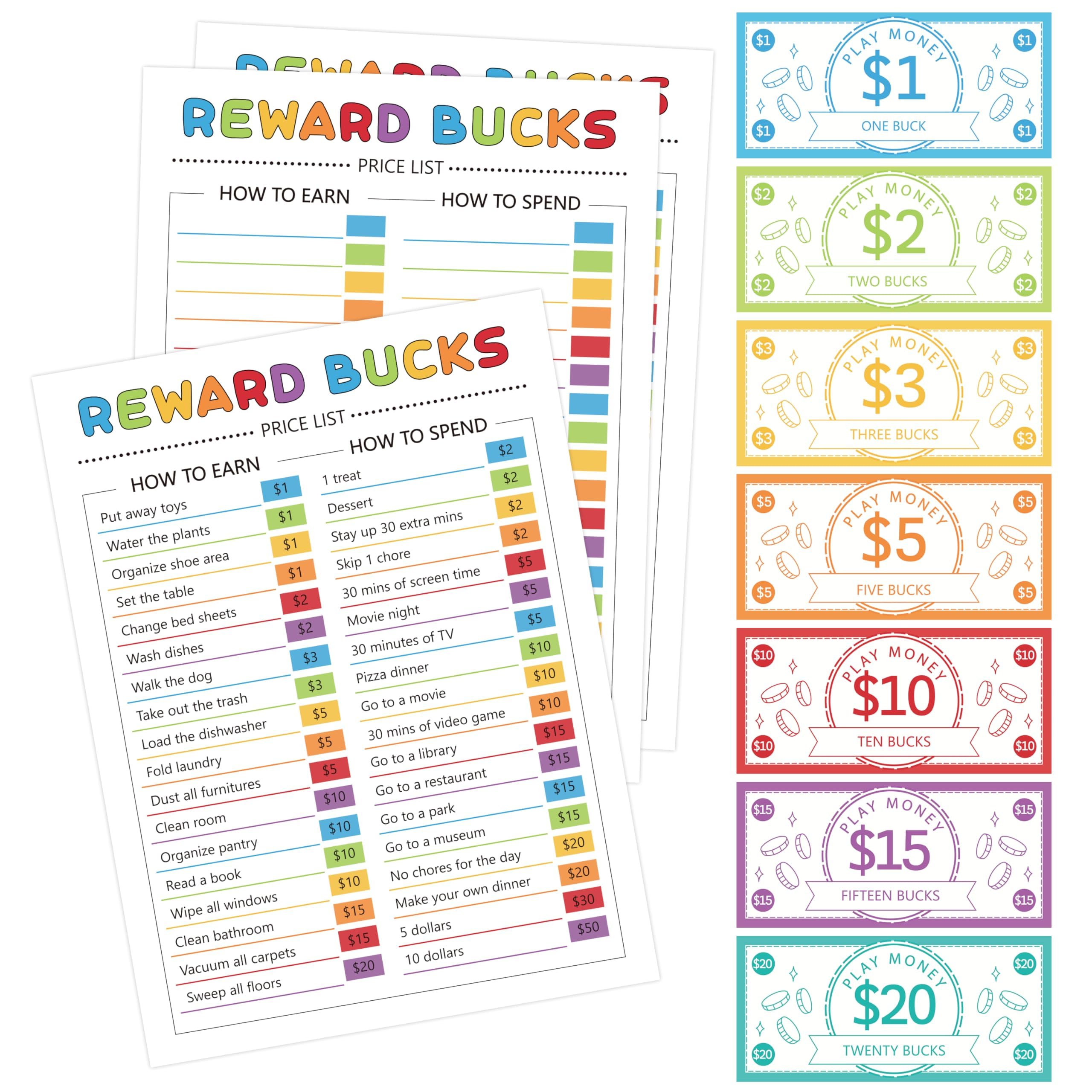 Buy EZdhuawuse Reward Bucks Charts for Kids - 633P Good Behavior Reward ...