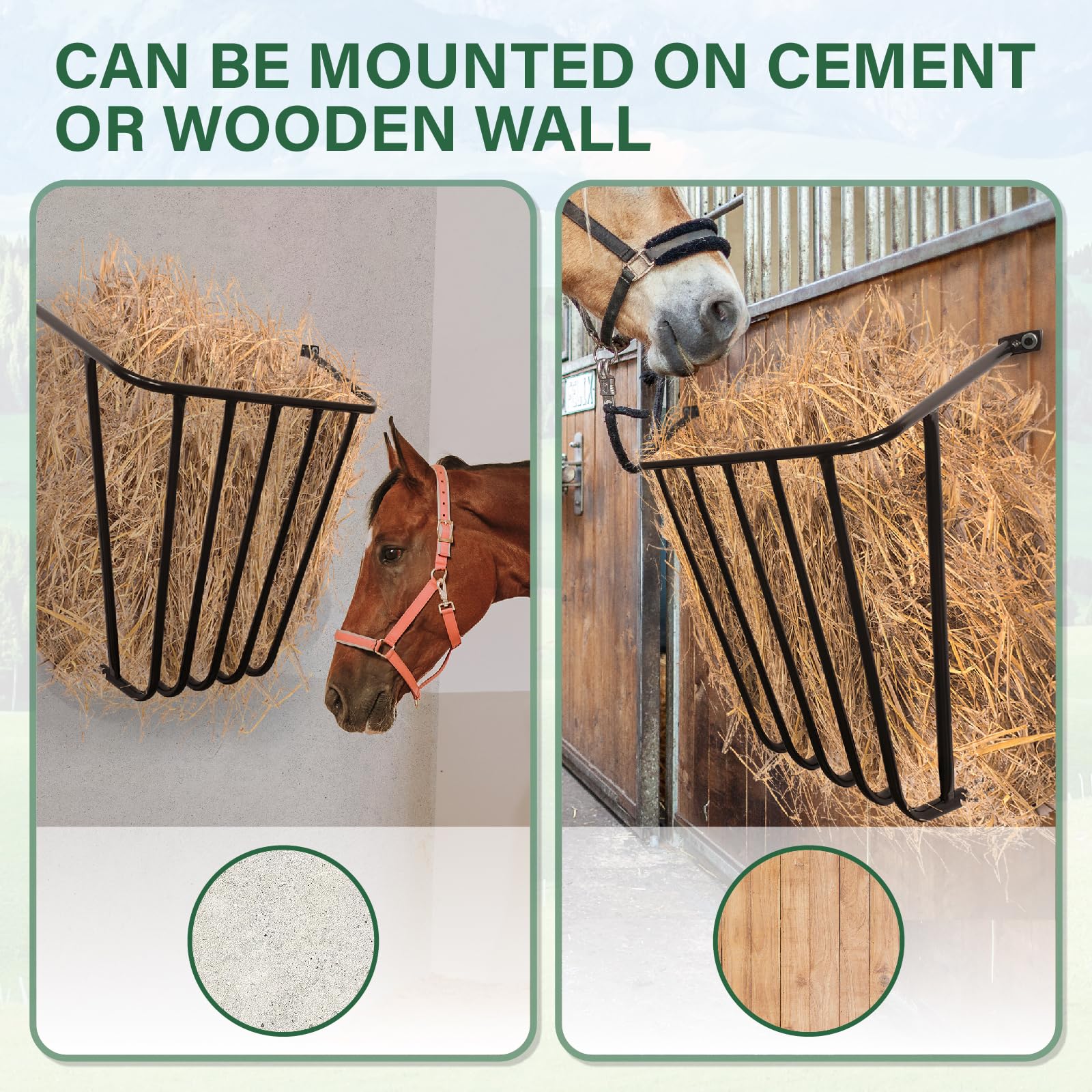 Nisorpa Hay Rack, Hay Feeder Rack for Horses Goats Sheep Wall Mounted ...