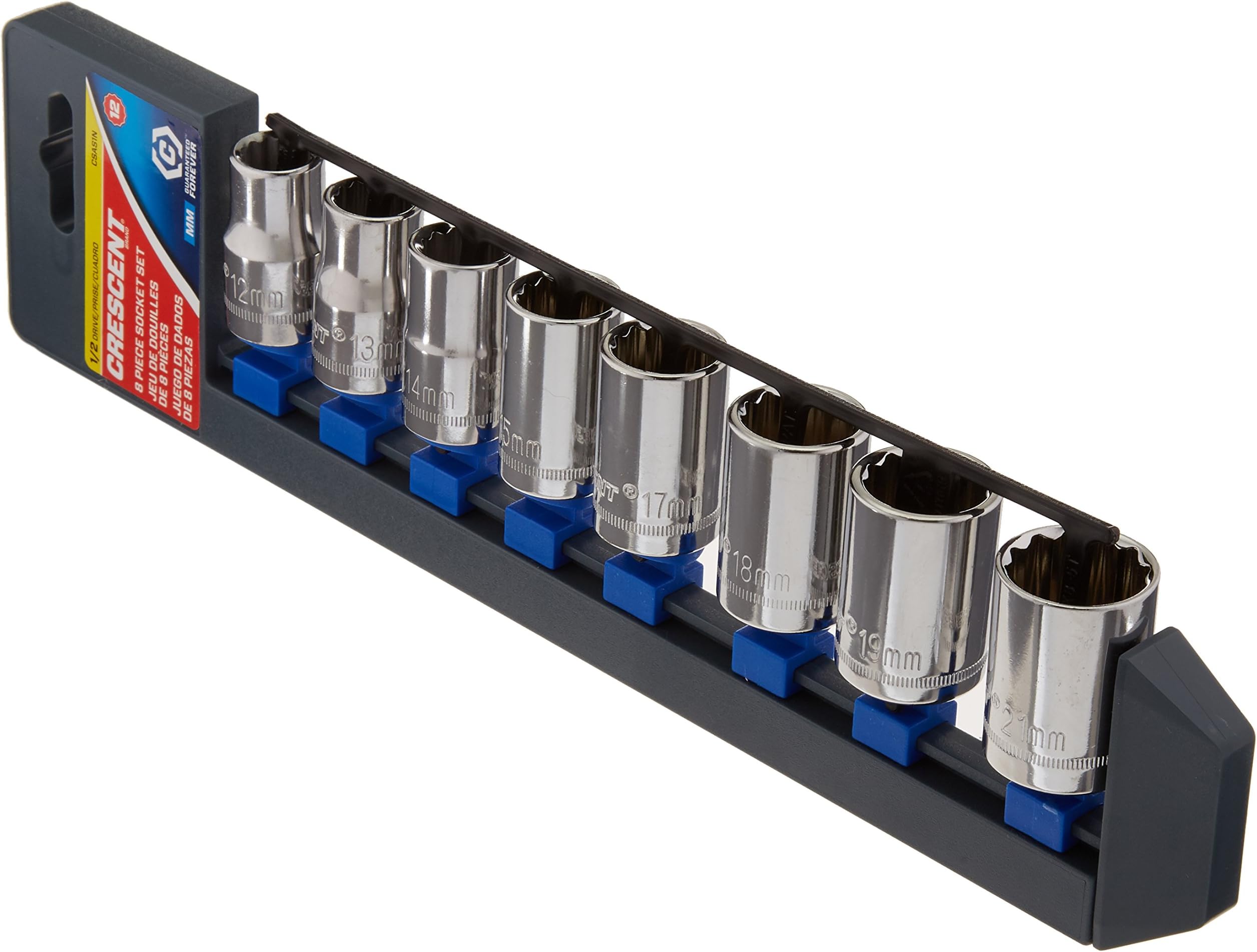 19pcs 1/2" Drive Universal Spline Socket Set, Metric 8-32mm 12-point Cr ...