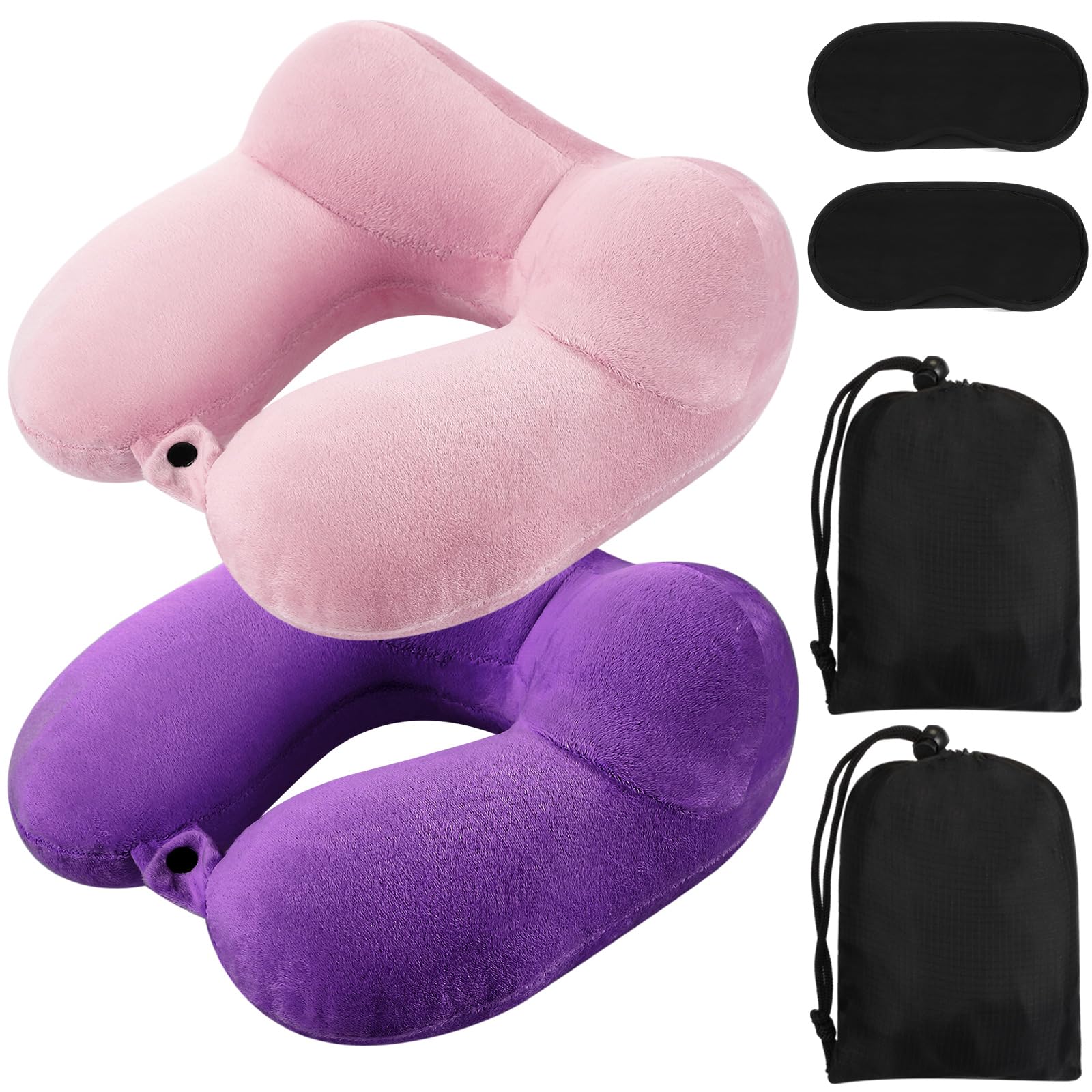 Amazon.com: Sintuff 2 Pack Inflatable Travel Pillow for Airplanes ...