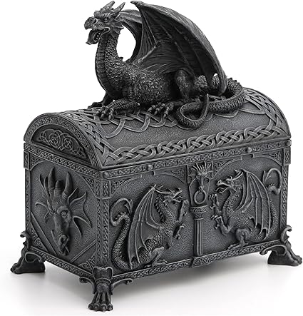 Amazon.com: Veronese Design 7.25" Tall Dragon Chest Decorative Trinket ...