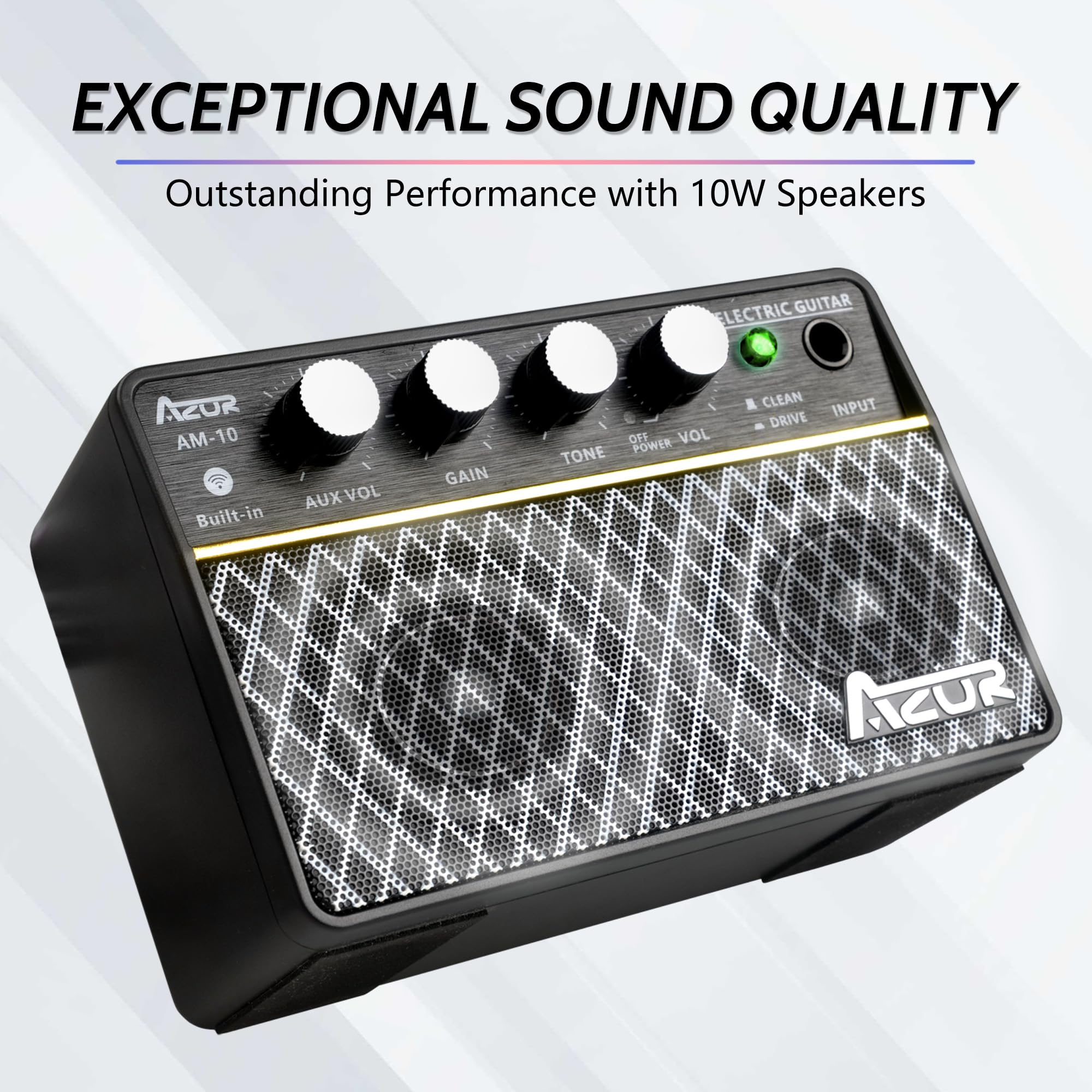 Snapklik.com : AZOR Mini Electric Guitar Amp 10W - Recharged Battery ...