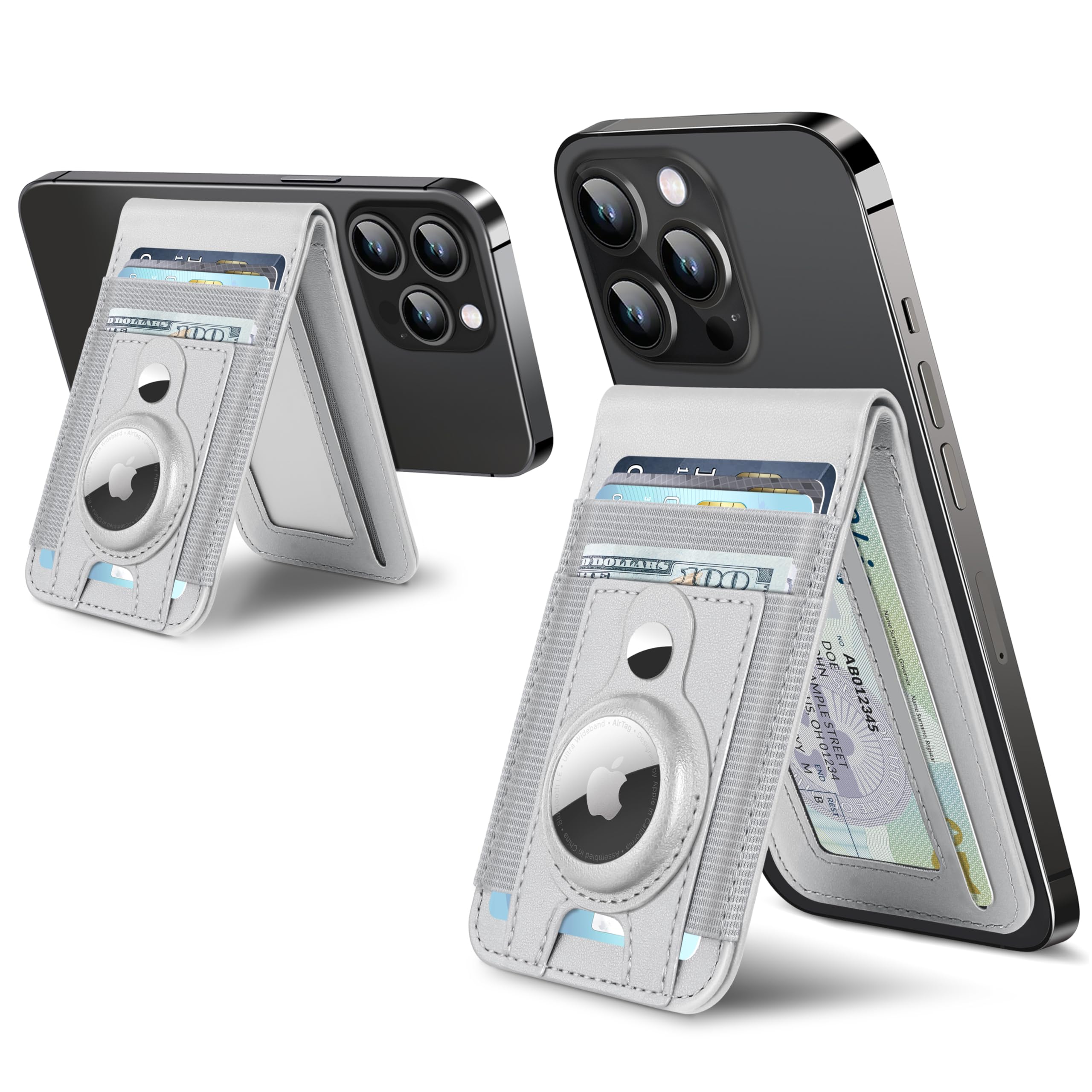 Amazon.com: ExtreLife for Magsafe Wallet Stand with Airtag Holder, Strongest Magnetic Wallet for ...