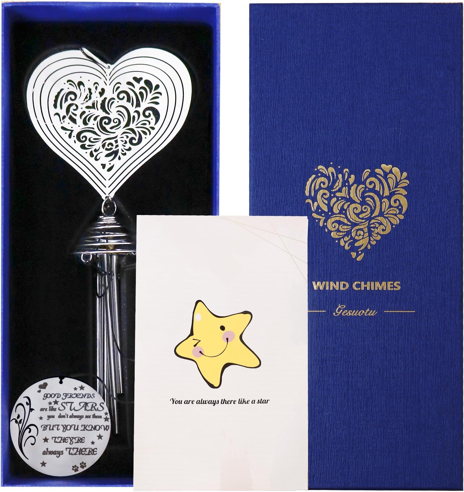 Amazon.com : Best Friend Wind Chime with a Heart Wind Spinner ...
