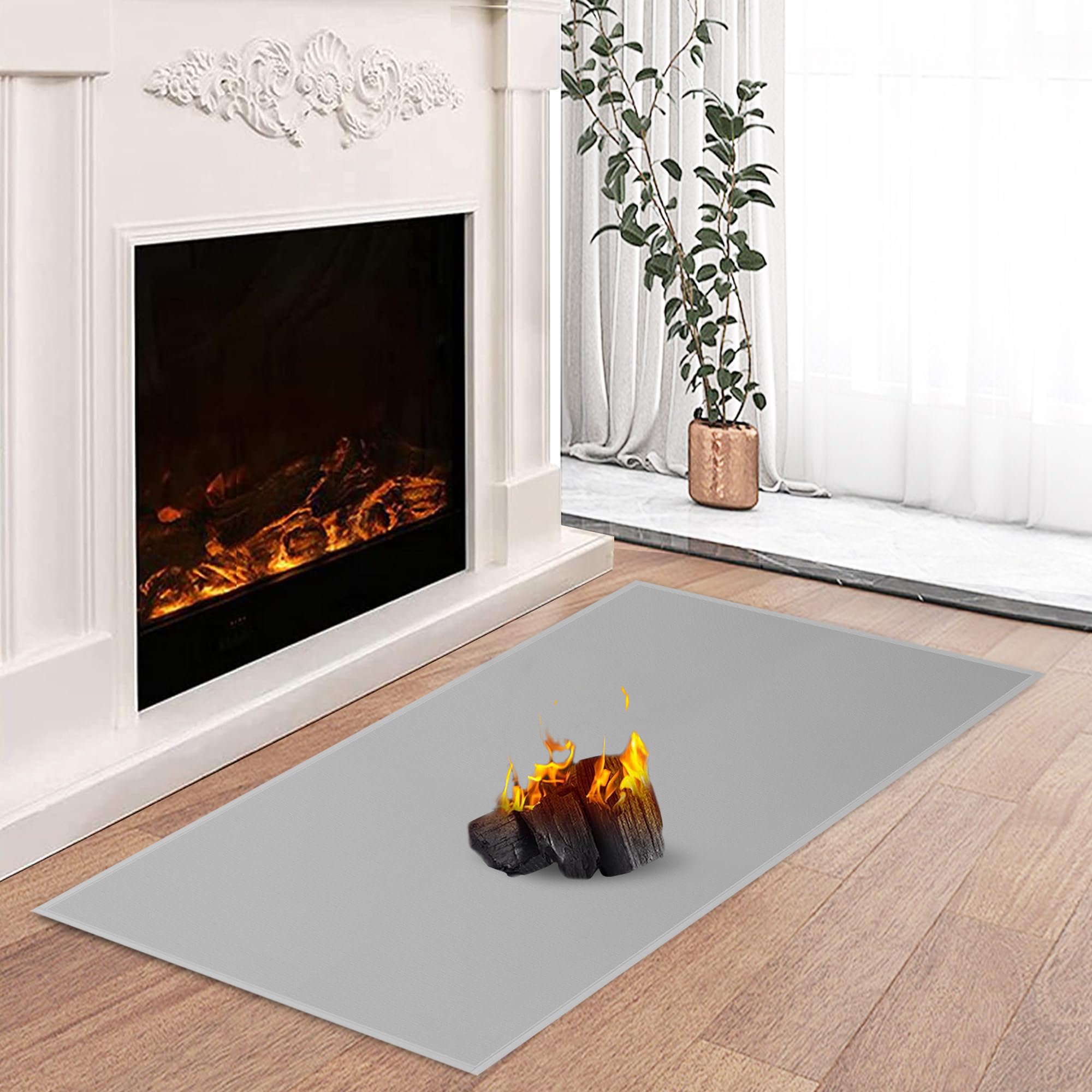 Amazon.com: Hearth Rugs for Fireplaces Fire Resistant, 59 x 32 x 0.04 ...