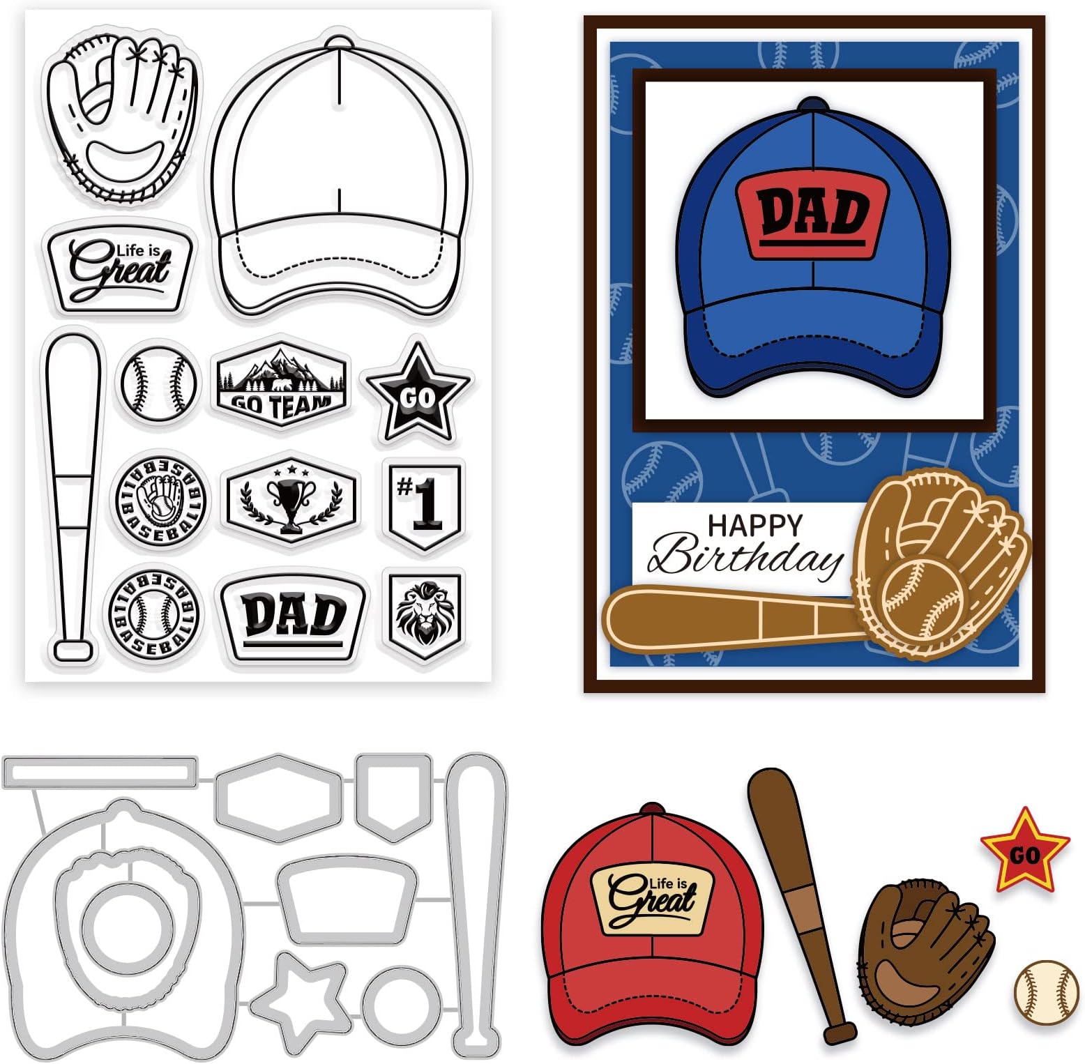 Amazon.com: Golf Clear Stamps and Dies Set for DIY Card Making, Clear ...