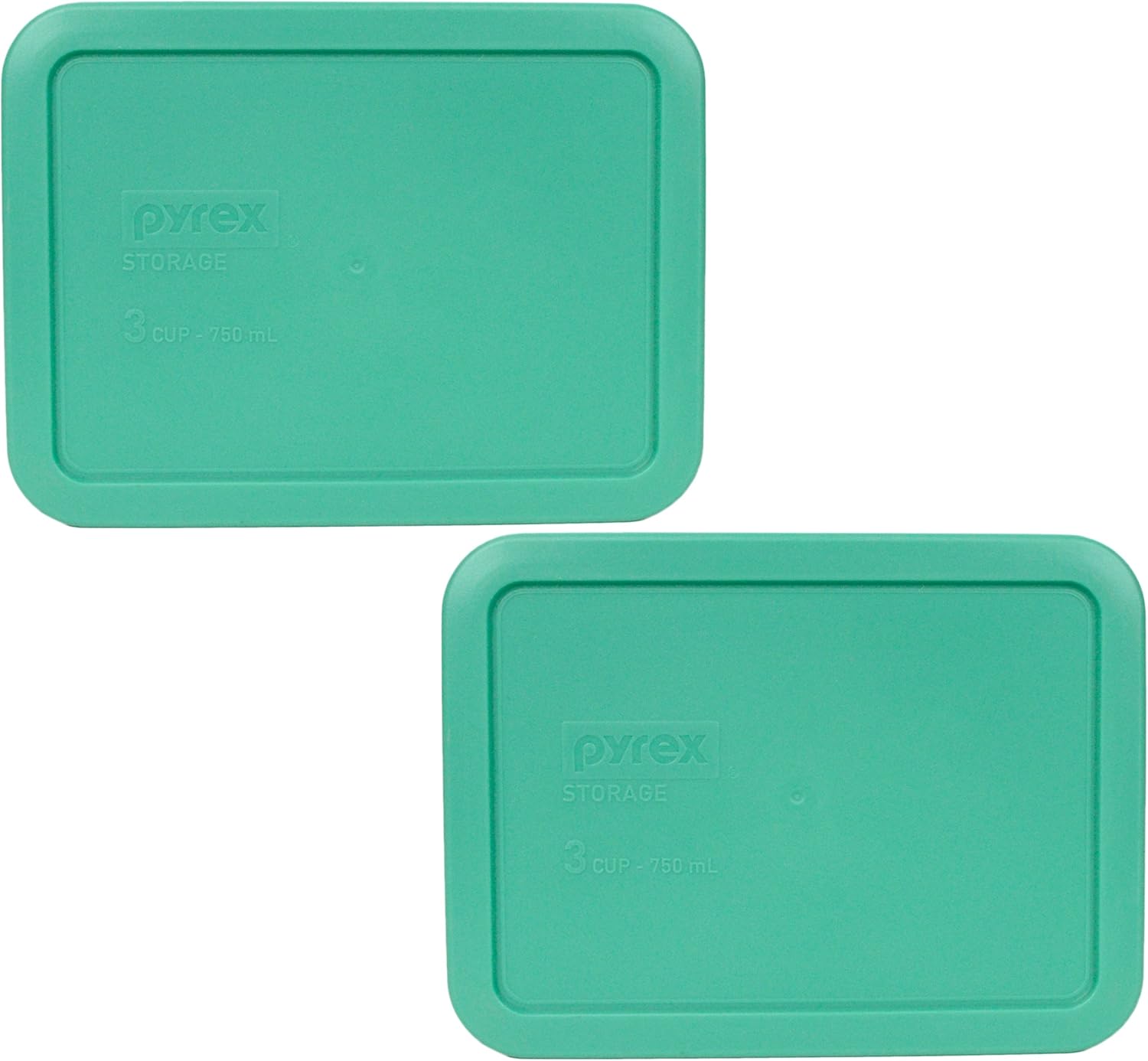 Pyrex 7210-PC 3 Cup Green Rectangle Plastic Food Storage Lid - 2 Pack ...