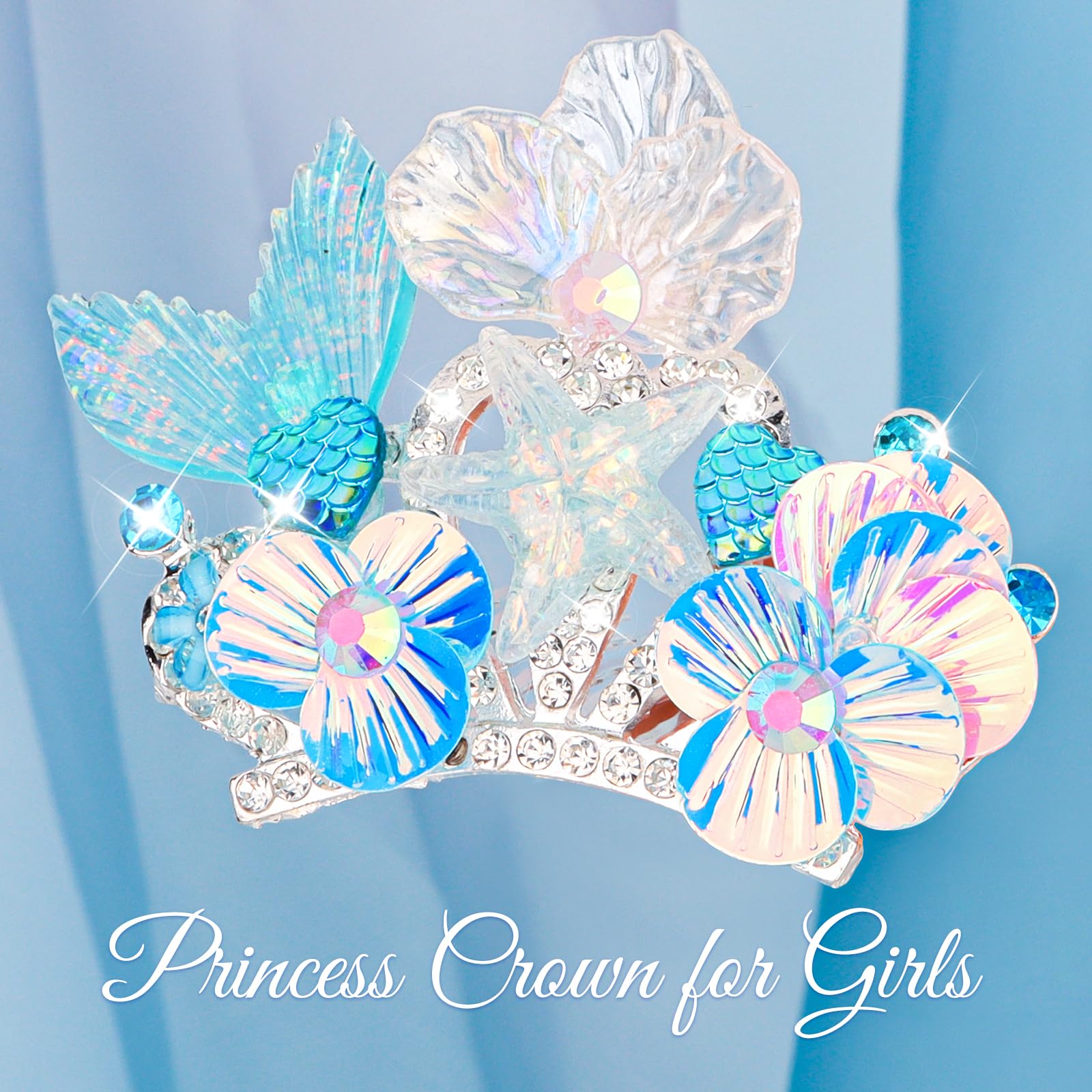 Snapklik.com : Small Mermaid Tiara Blue Mermaid Headpieces Mermaid ...