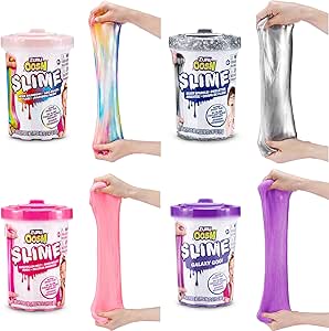 Slime Small Tub 70g - 6 Pack (Red, Orange, Purple, Blue, Green, Rainbow ...