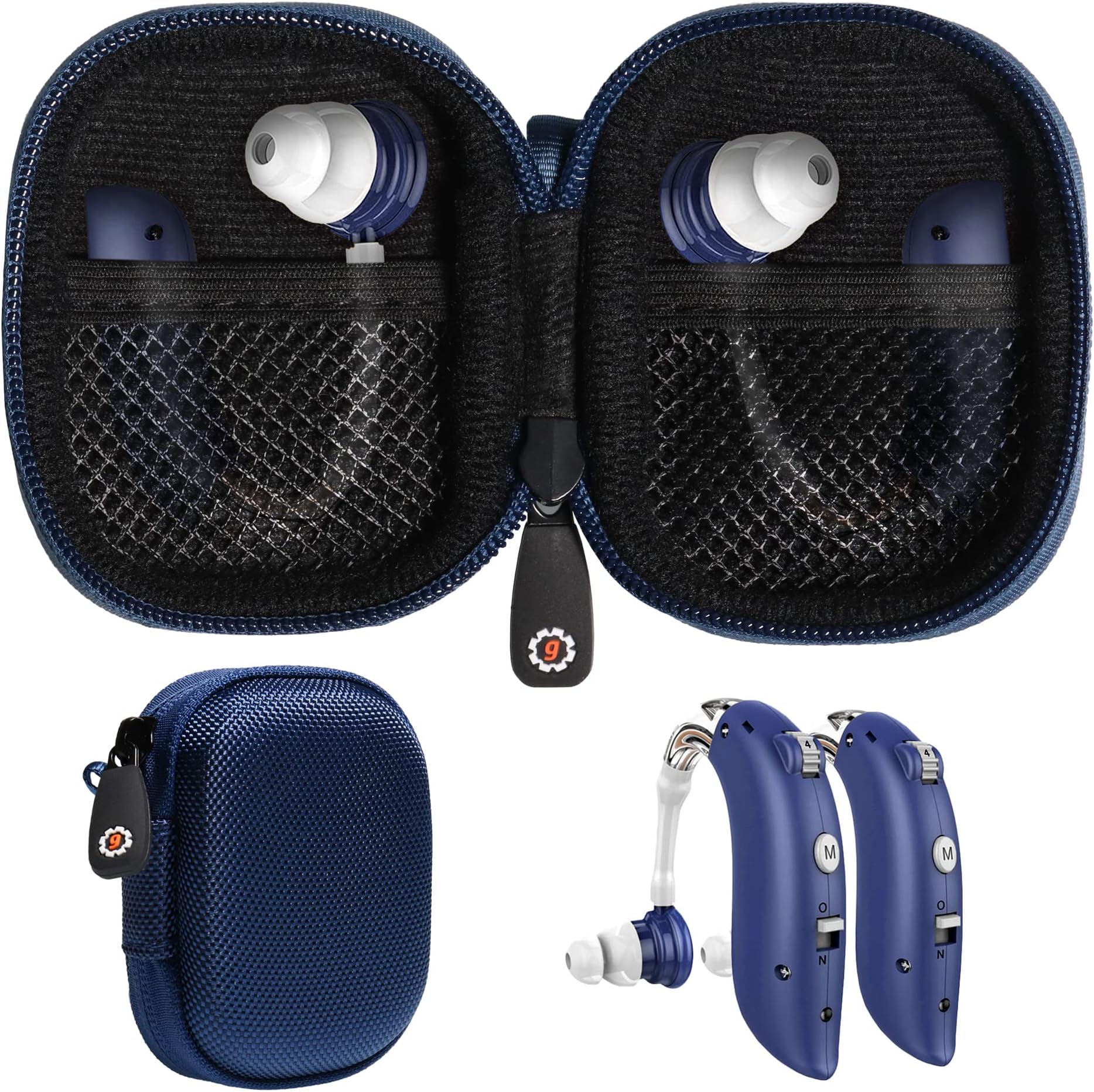 Amazon.com: Hearing Aid Case Hard Storage Box with Battery Holder and ...