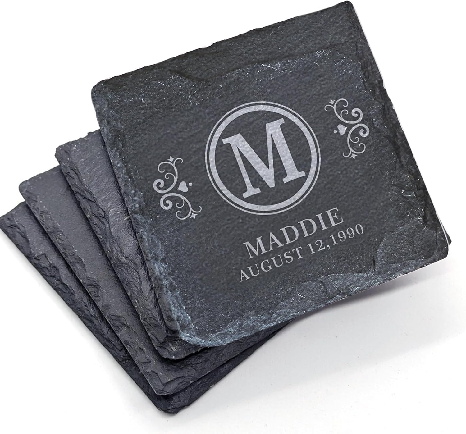 Amazon.com: Customized Slate Coasters, Personalized Slate Coasters ...