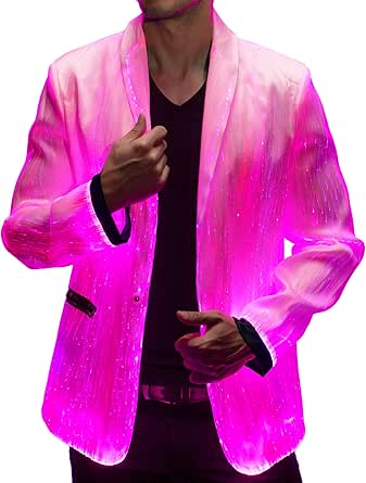 White Luxury Light Up Blazer for Men Christmas Suit Jacket One Button ...