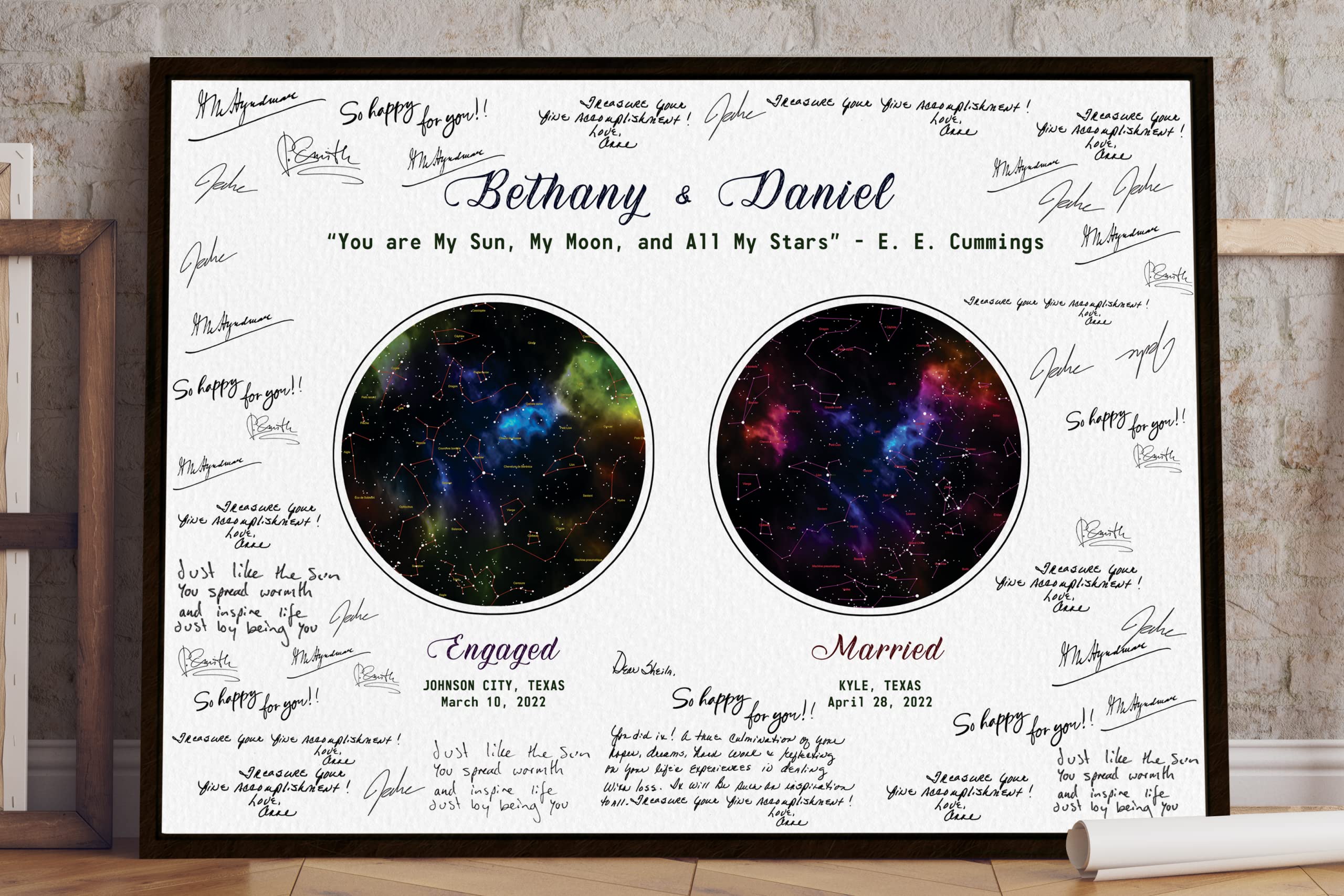 Buy Bibo's Personalized Engaged Married Star Constellations , Custom ...