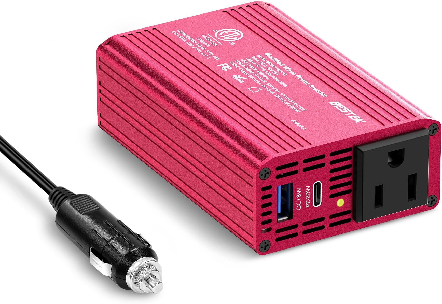 Amazon.com: BESTEK 300W Power Inverter DC 12V to 110V AC, Durable ...