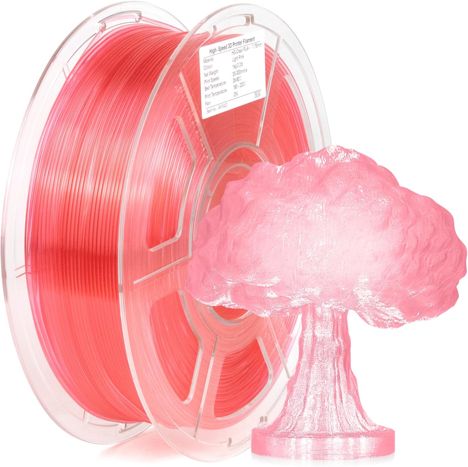 iSANMATE Clear High Speed PLA+ Filament 1.75mm, 3D Printer Transparent ...