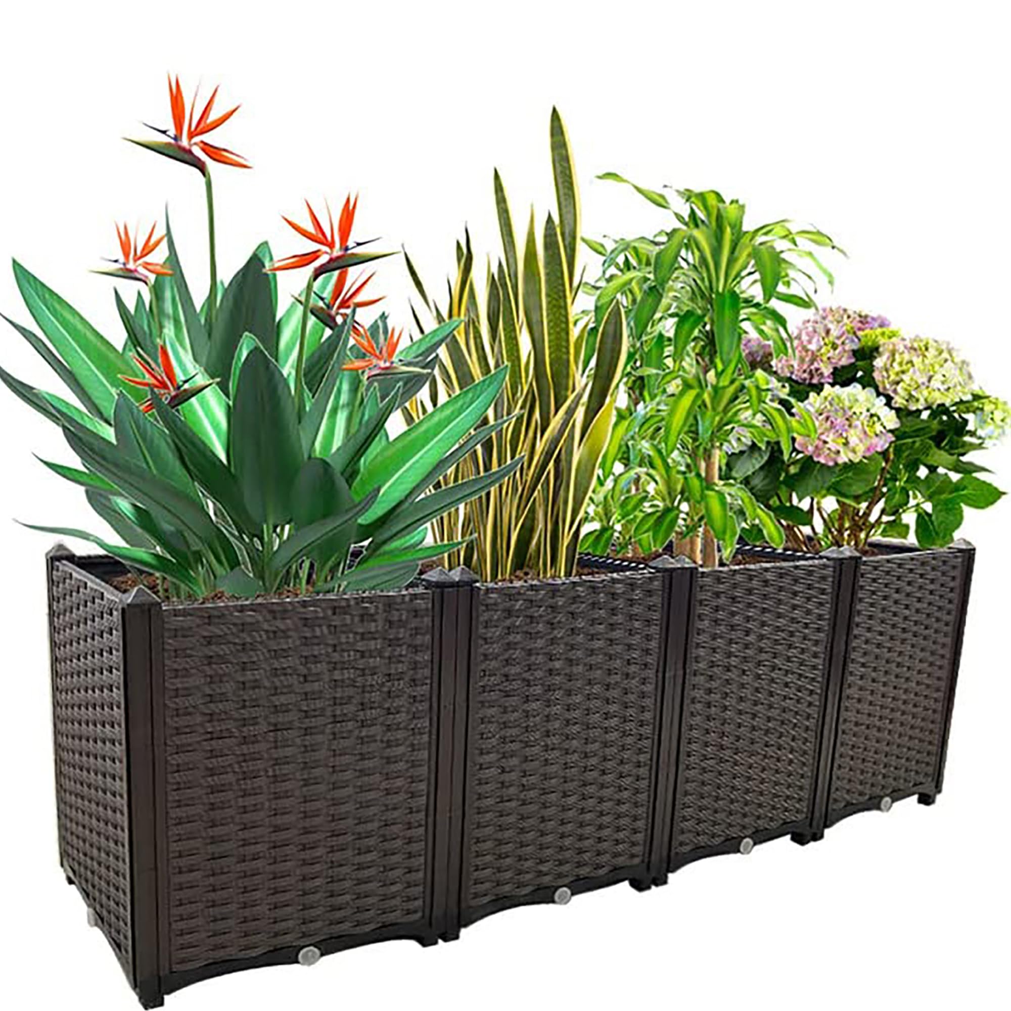 Large Planter for Outdoor Plants Raised Garden Bed Plastic Planter Box ...