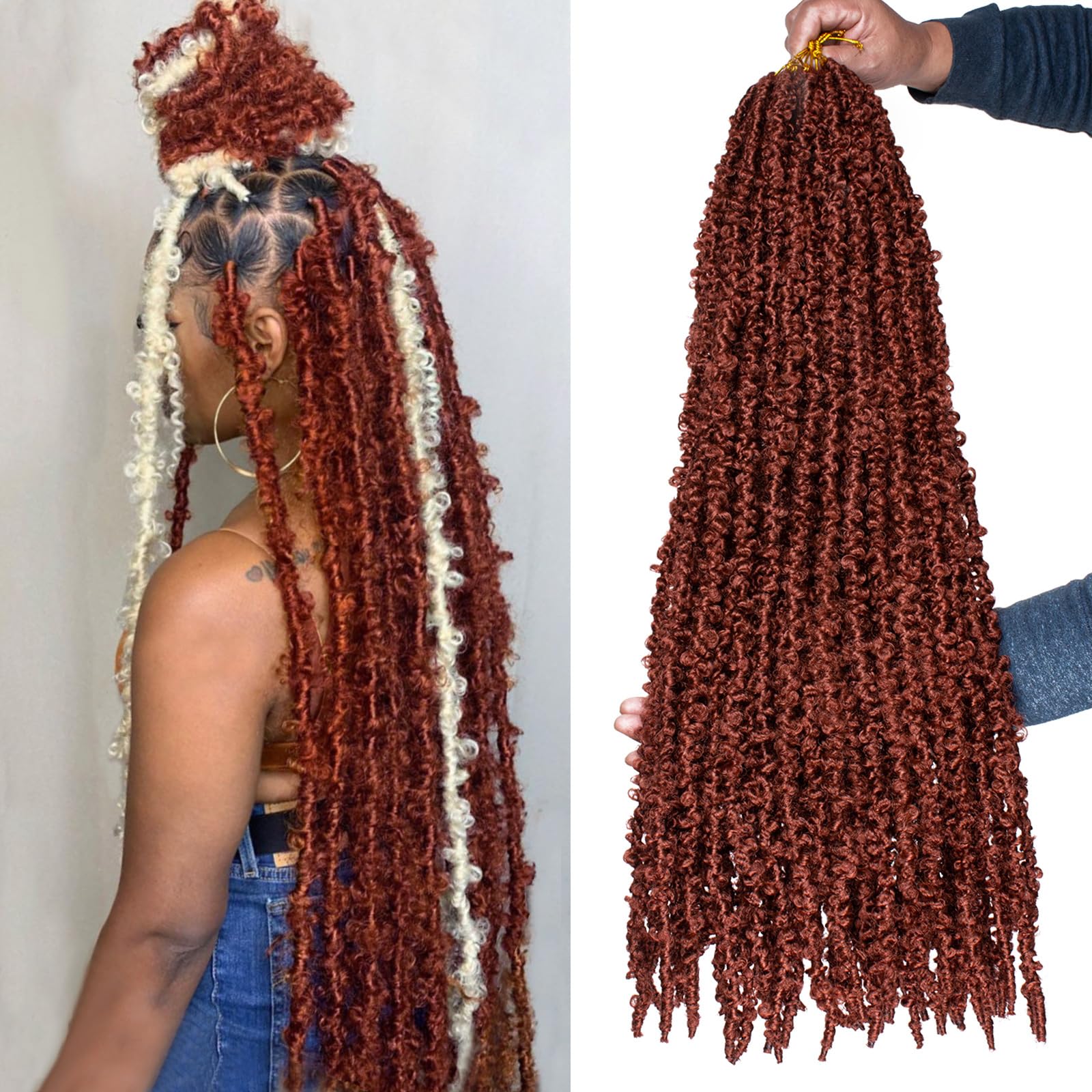 Snapklik.com : Leeven 30 Inch Copper Red Butterfly Locs - Crochet Hair