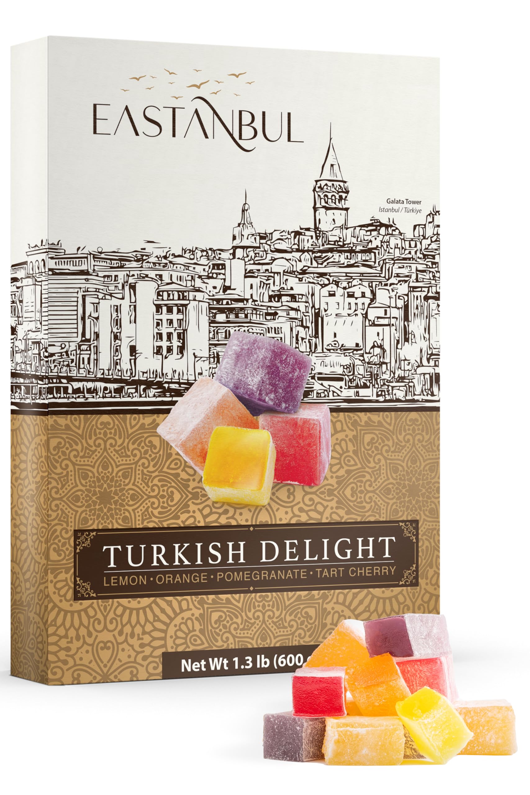 Amazon.com : Eastanbul Turkish Delight Candy 21.2oz, 4 Flavors ...