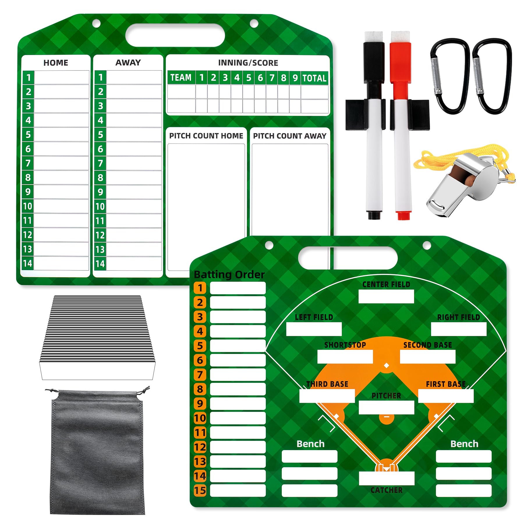 Amazon.com : MIDZH Baseball Lineup Board for Dugout, Double-Sided ...
