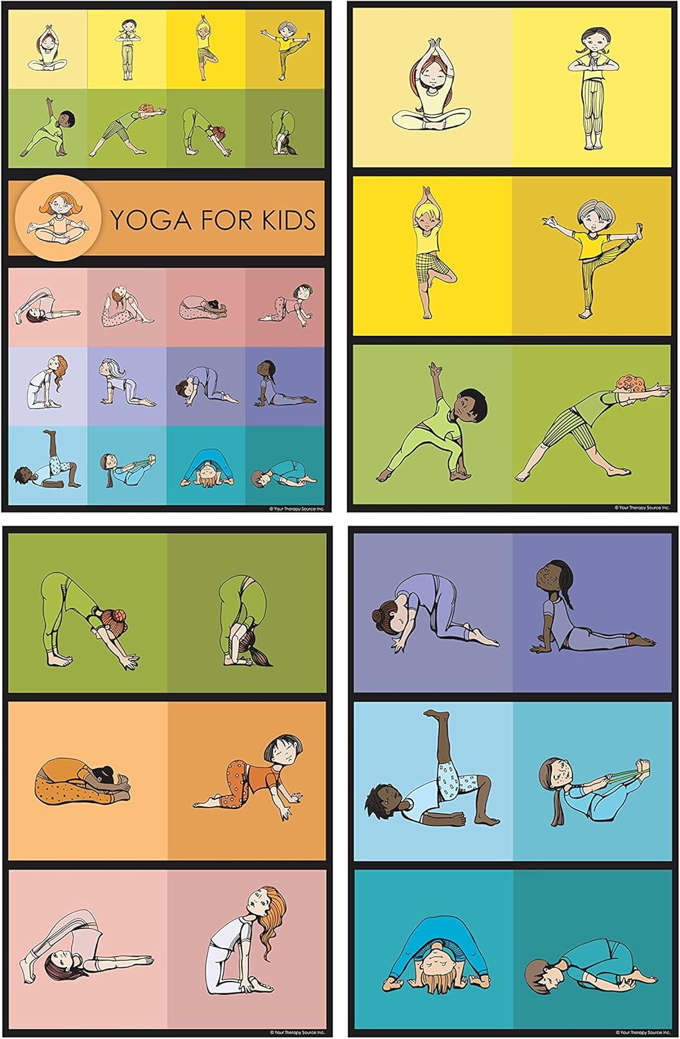 Amazon.com: Yoga Posters for Kids - Occupational Therapy, Physical ...
