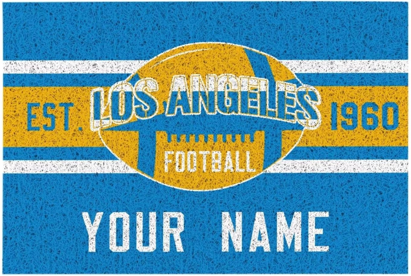 Amazon.com: Los Angeles Custom Football Doormat Indoor Outdoor Rug Add ...