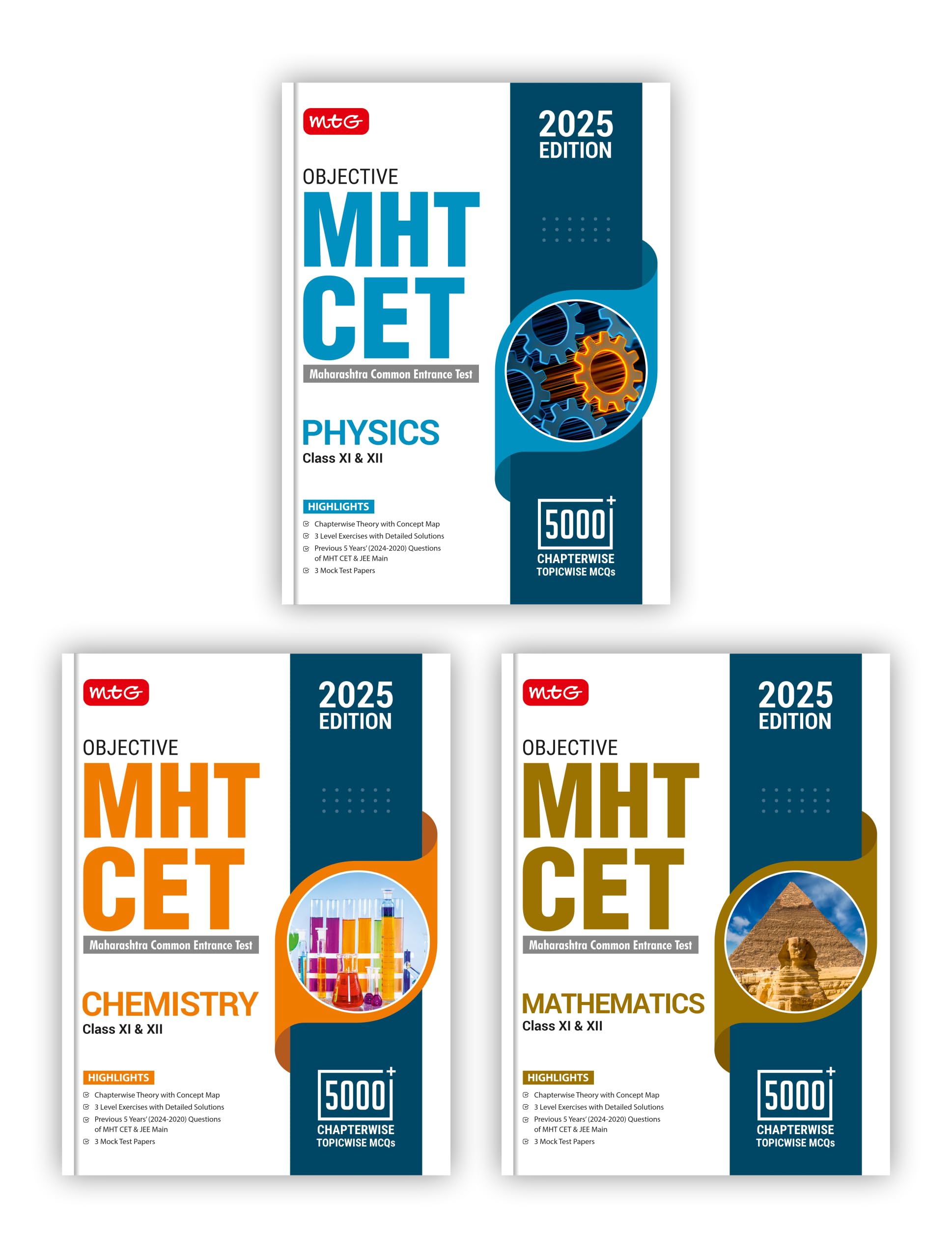 MTG Objective MHT CET Physics, Chemistry, Mathematics Book for 2025 ...