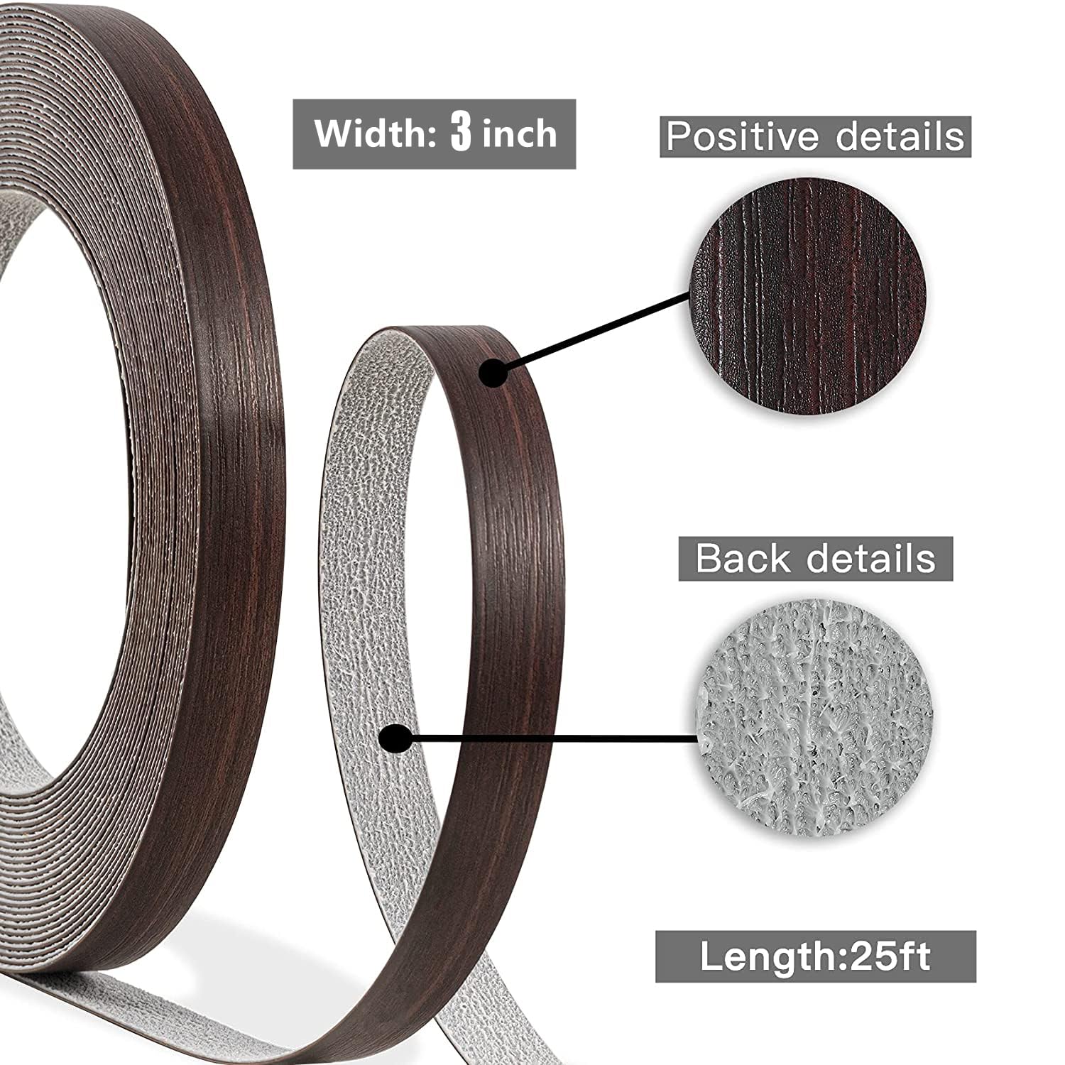 Snapklik.com : Walnut Edge Banding, 3 Inch X 25ft Roll Of Veneer Edge ...