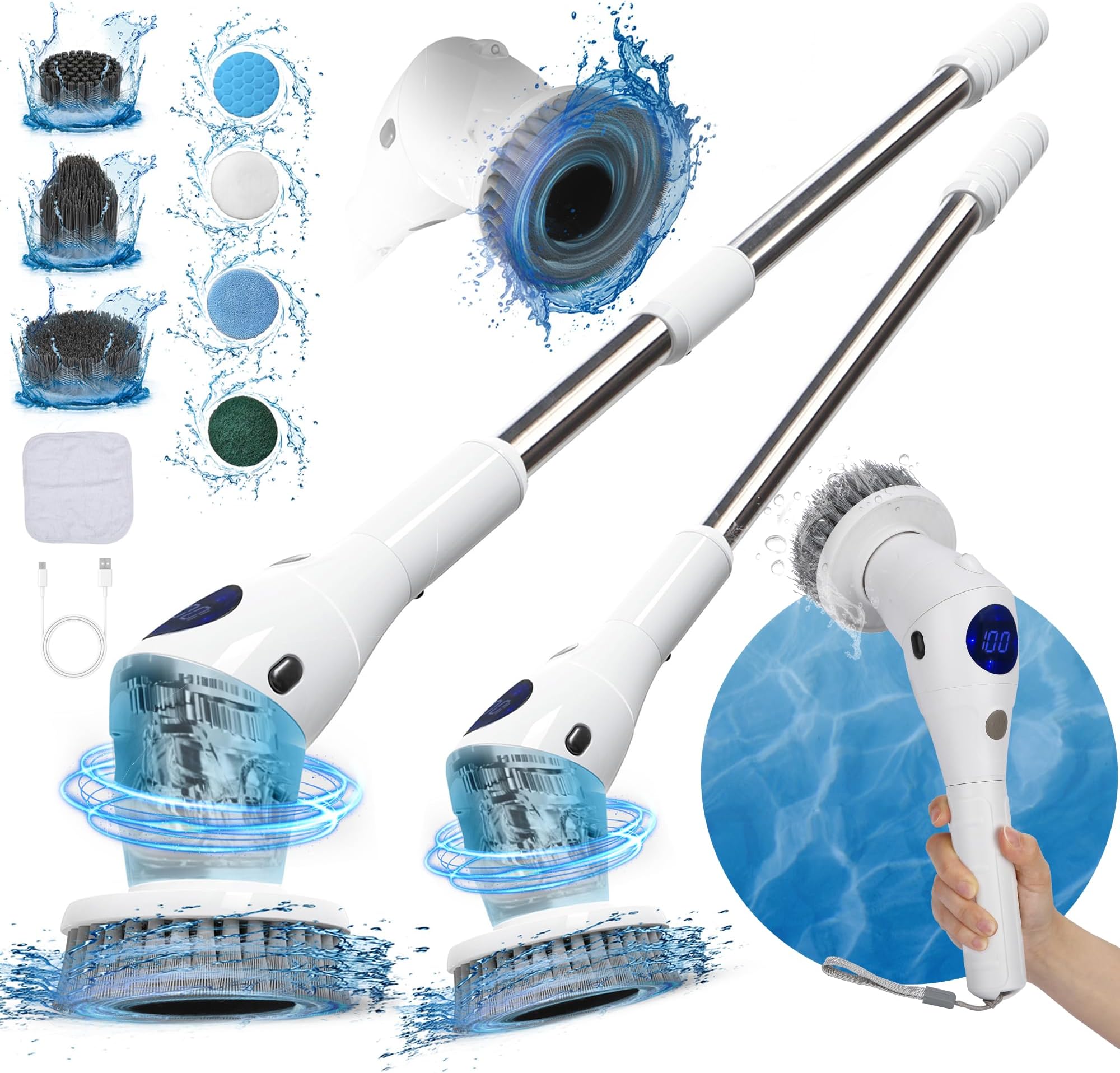 Amazon.com: Electric Spin Scrubber, WKY Bathroom Scrubber,Turbo Shower ...