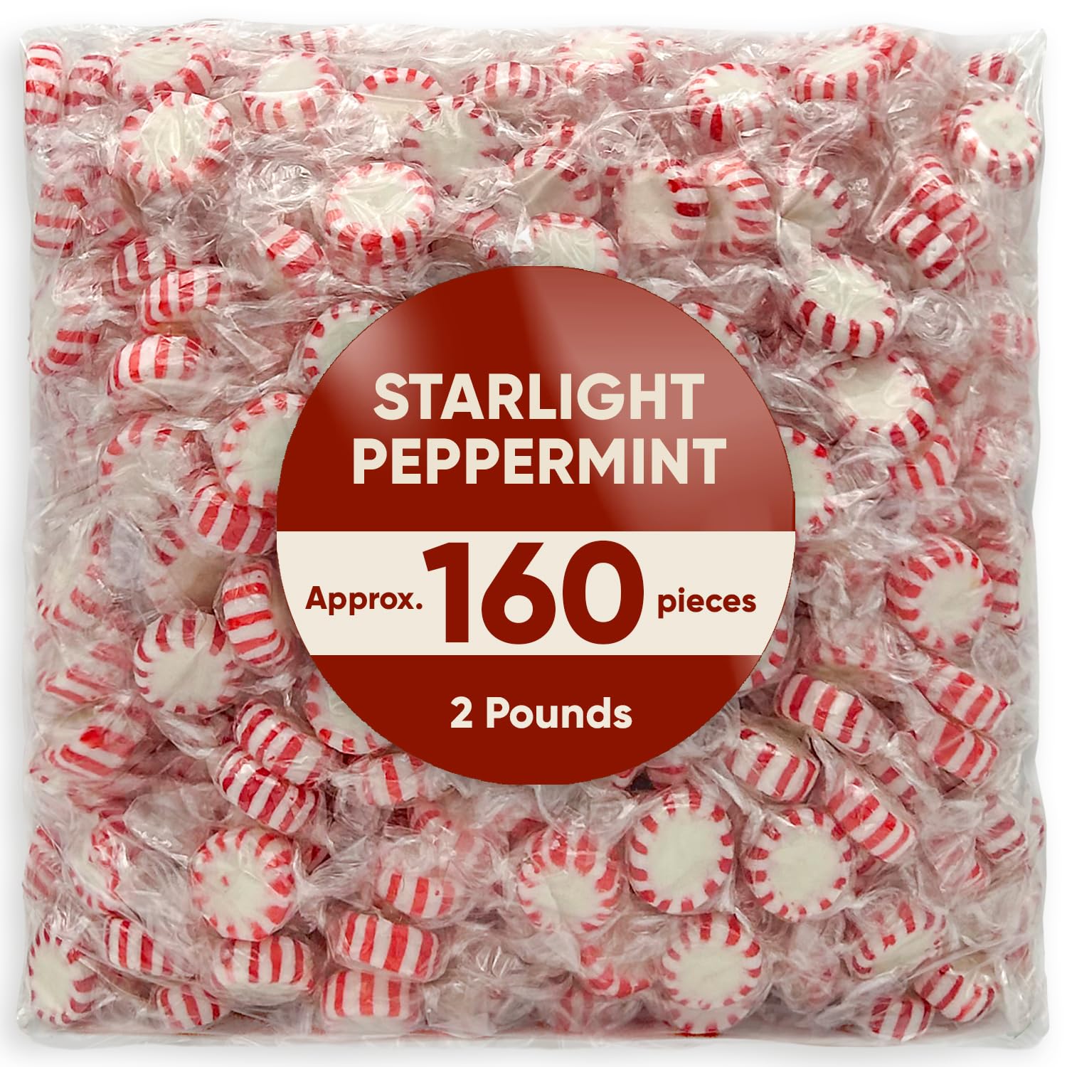 Amazon.com : Starlight Peppermints Mints 2 Lb -Approx 160 Peppermint ...