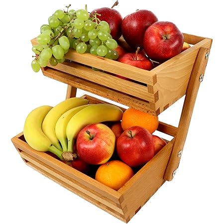 Amazon.de: G.a HOMEFAVOR Bambus Obstkorb 3 Etagen Abnehmbarer ...