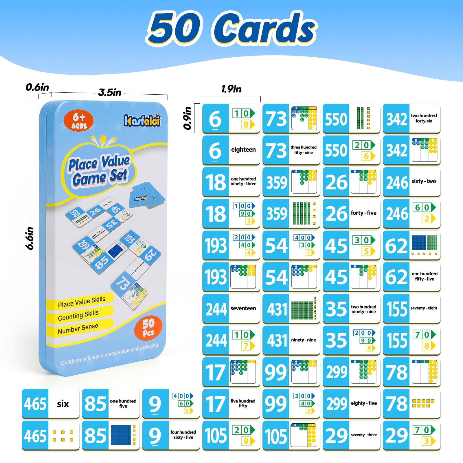 Snapklik.com : Place Value Dominoes Set,Math Manipulatives Games For ...