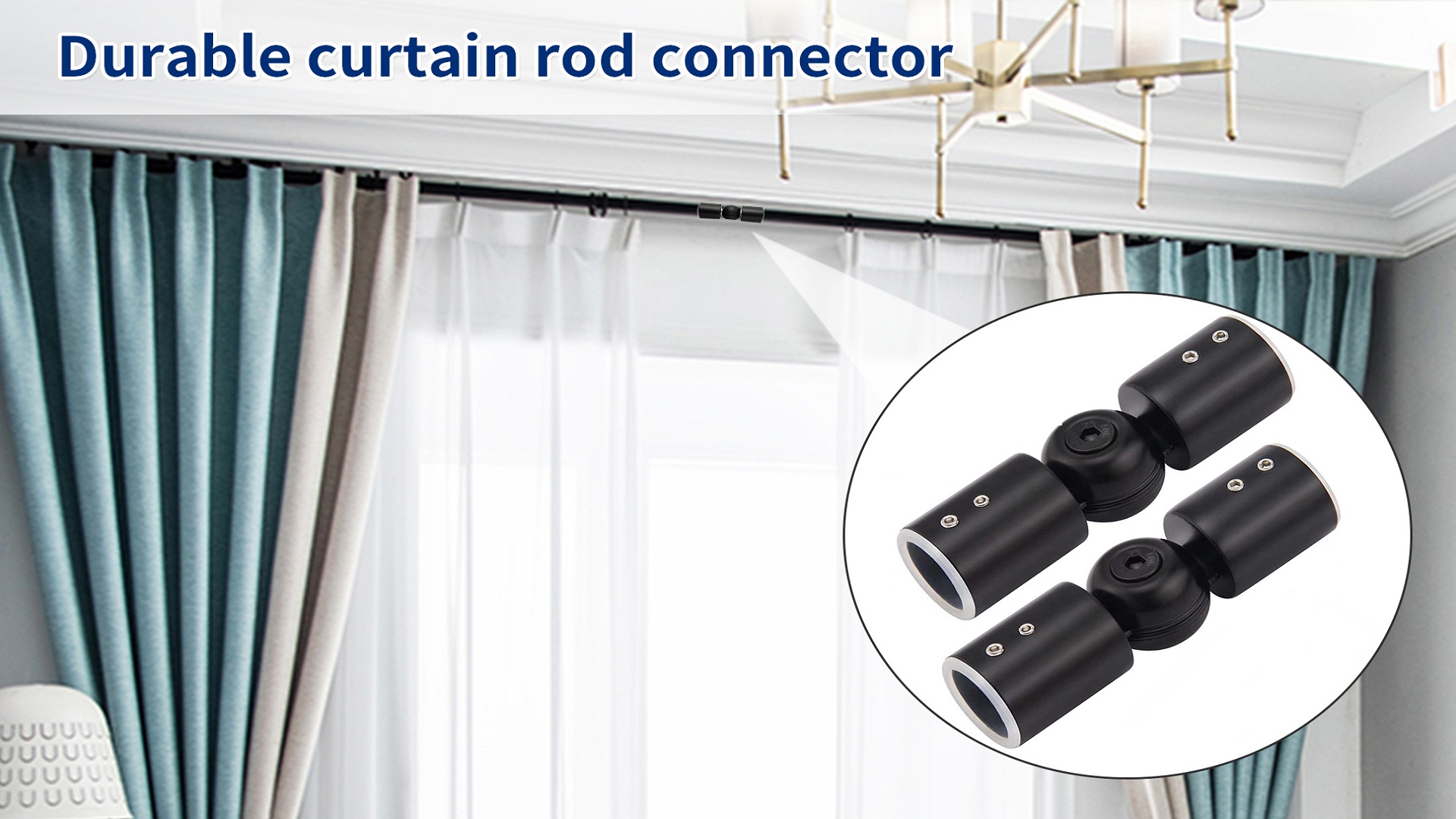 Watch Corner curtain rod connector for 1" Bay Window Curtain Rods on ...