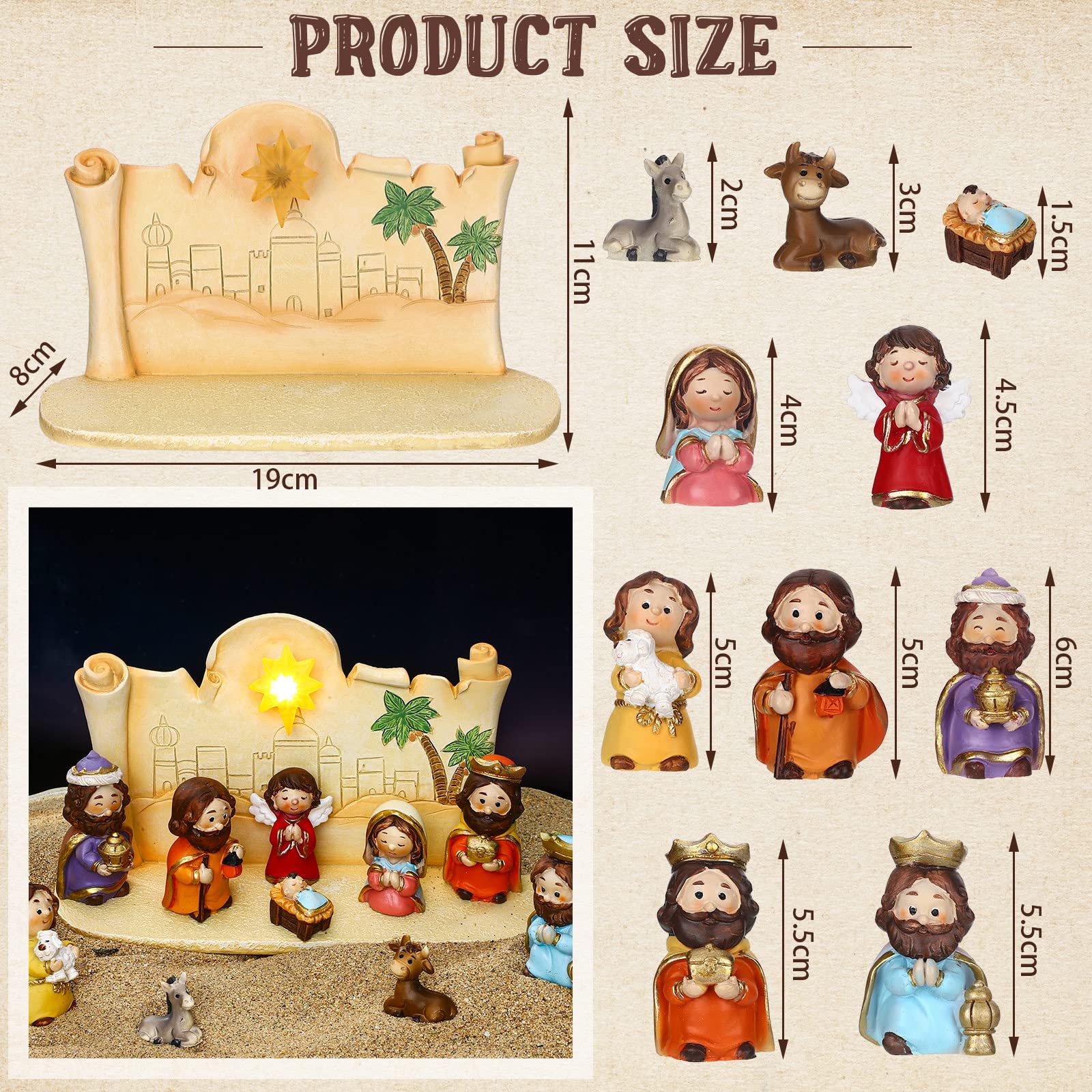 11 Pcs Mini Christmas Nativity Set Little People Nativity Set Nativity ...