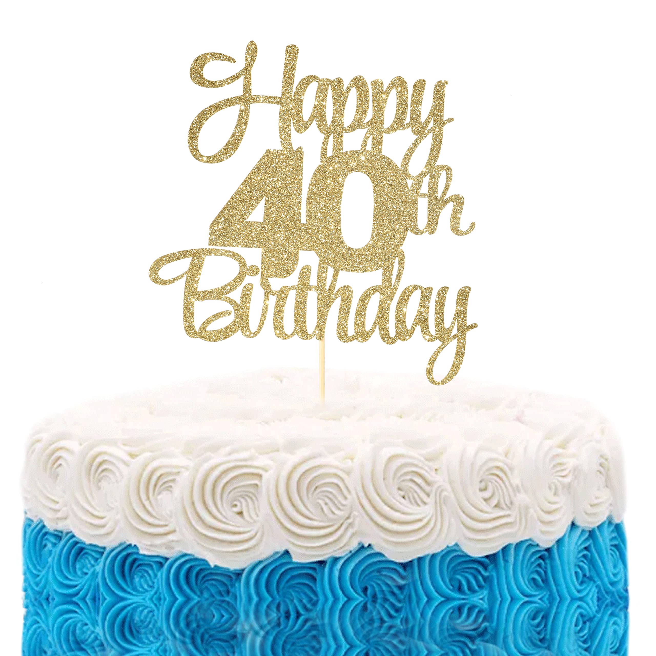 Buy Happy 40th Birthday Cake Topper - 40th Birthday Cake Topper, 40 ...