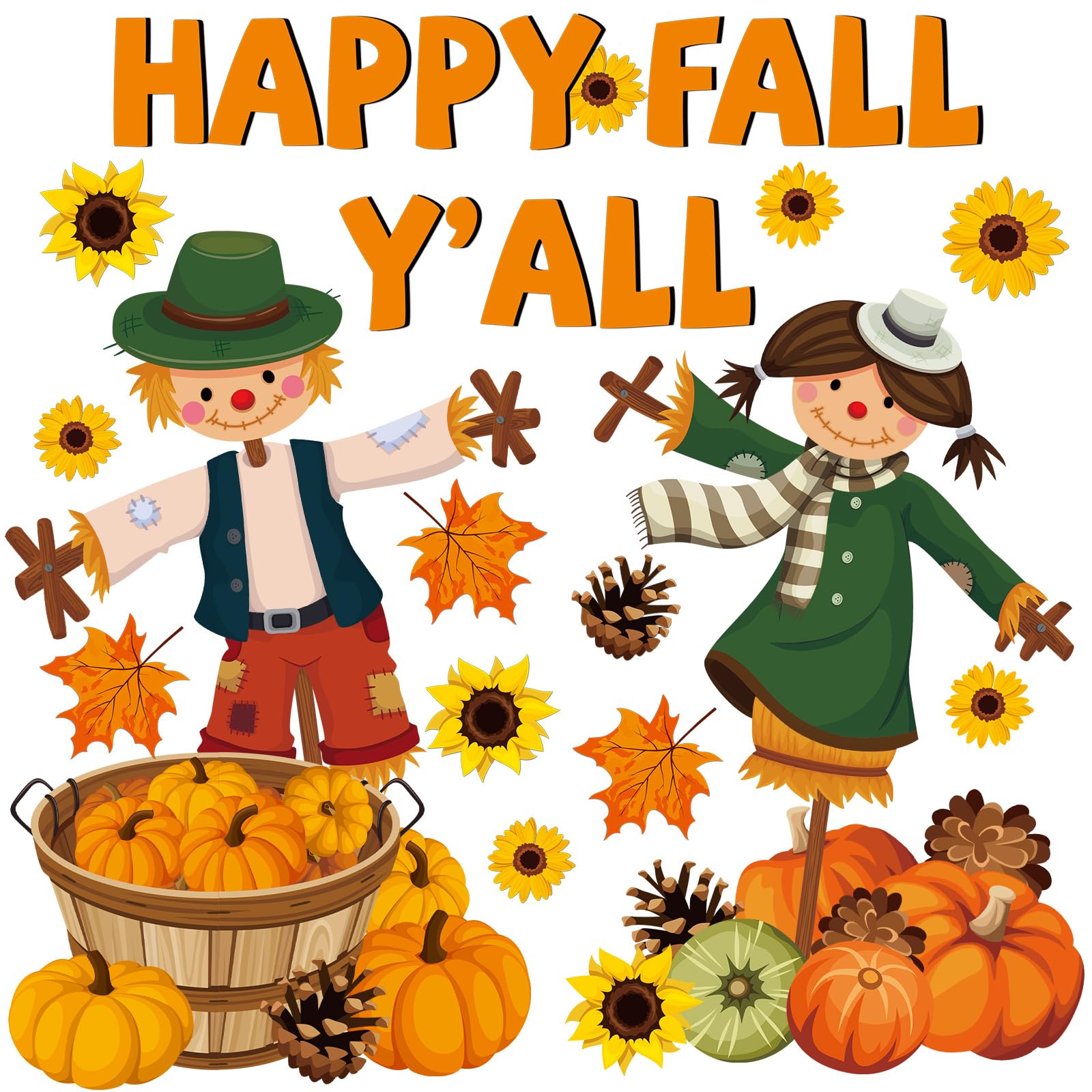 Snapklik.com : Fall Scarecrow Paper Bulletin Board Set Autumn Classroom ...