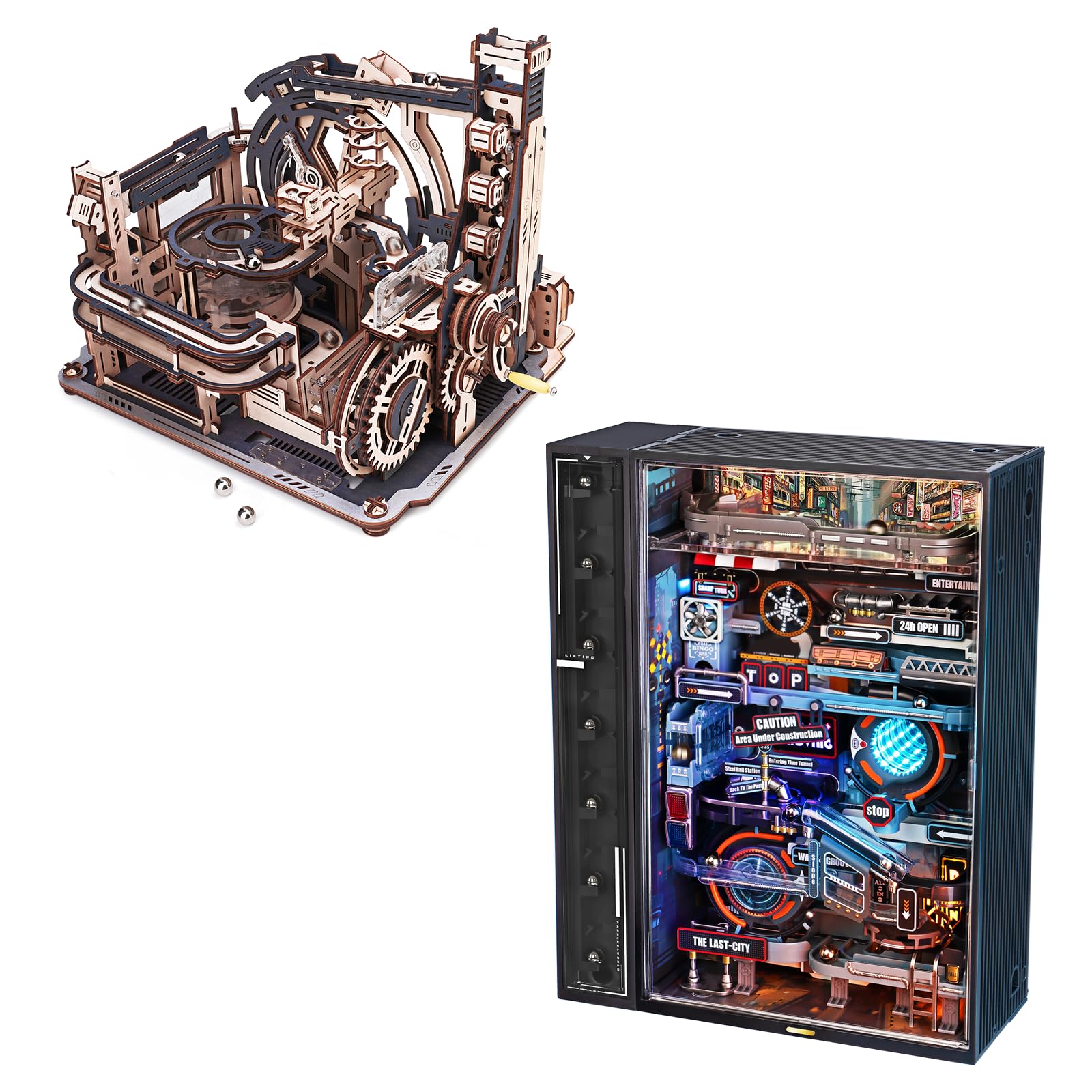 Amazon.com: Wowood 3D Puzzles Electric Marble Run Model Kits+Electric ...