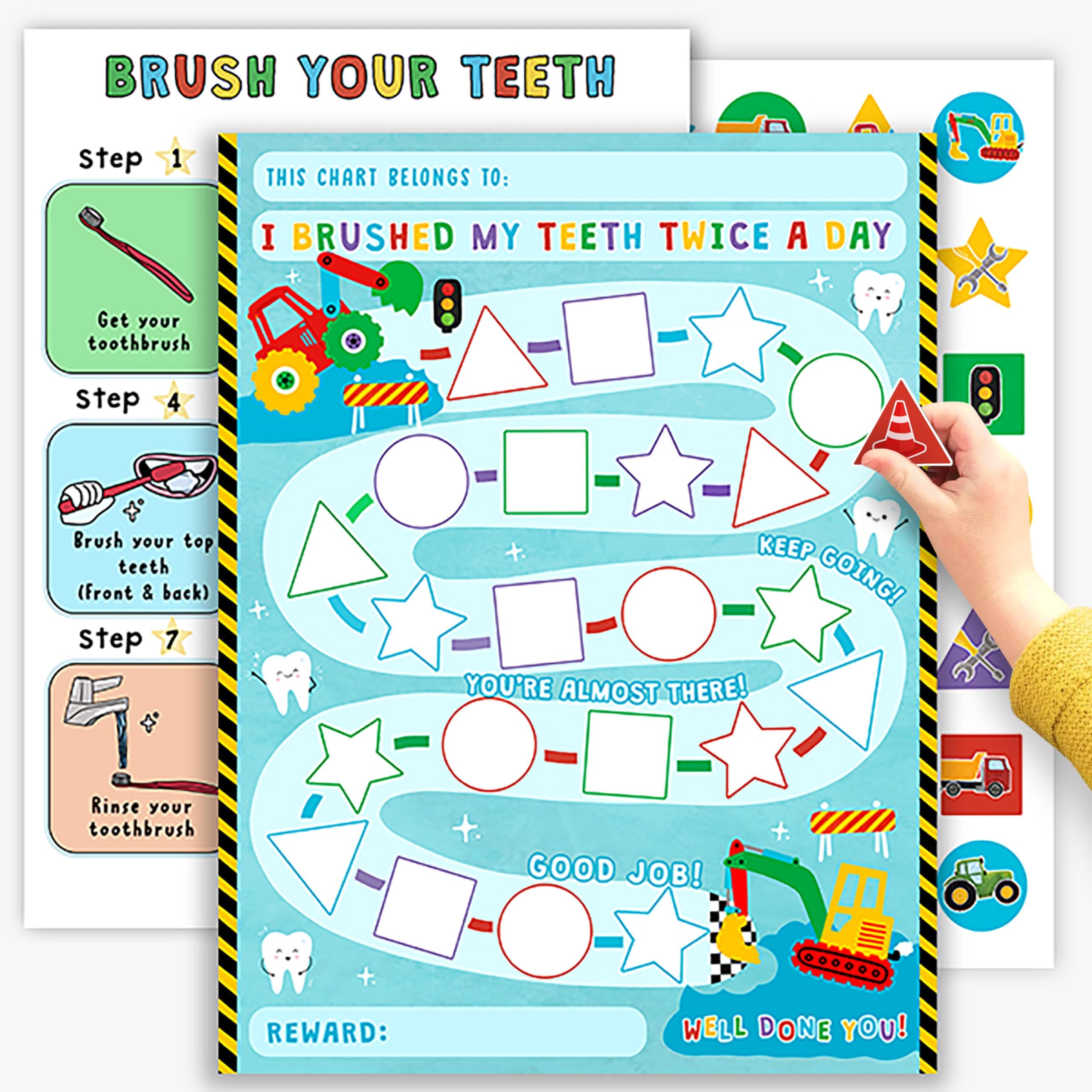 Amazon.com: Tooth Brush Chart For Girls x10 pcs - Routine Chart For ...