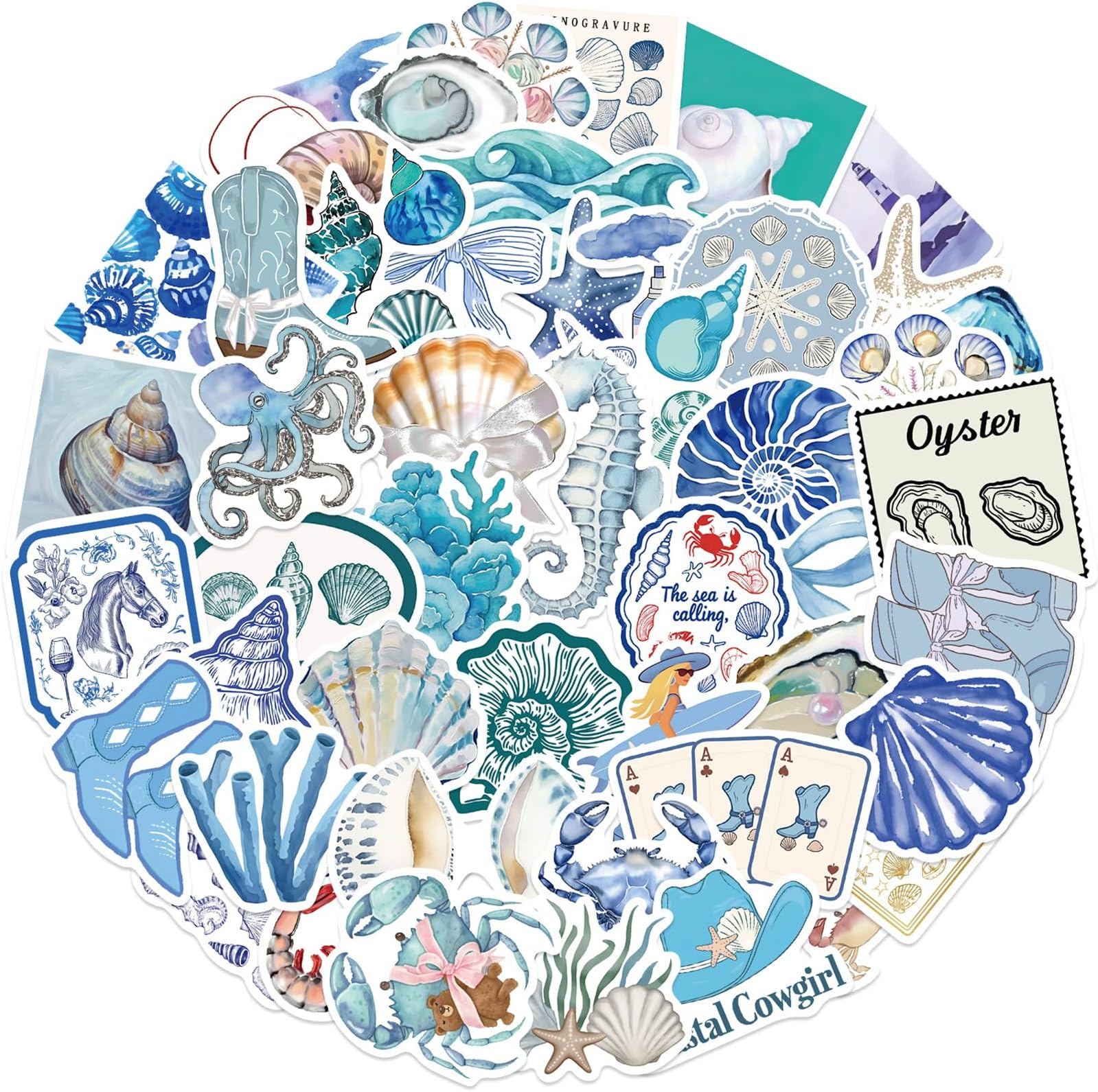 Amazon.com: 50 Pcs Sea Stickers Vacation Decals for Water Bottle Laptop ...