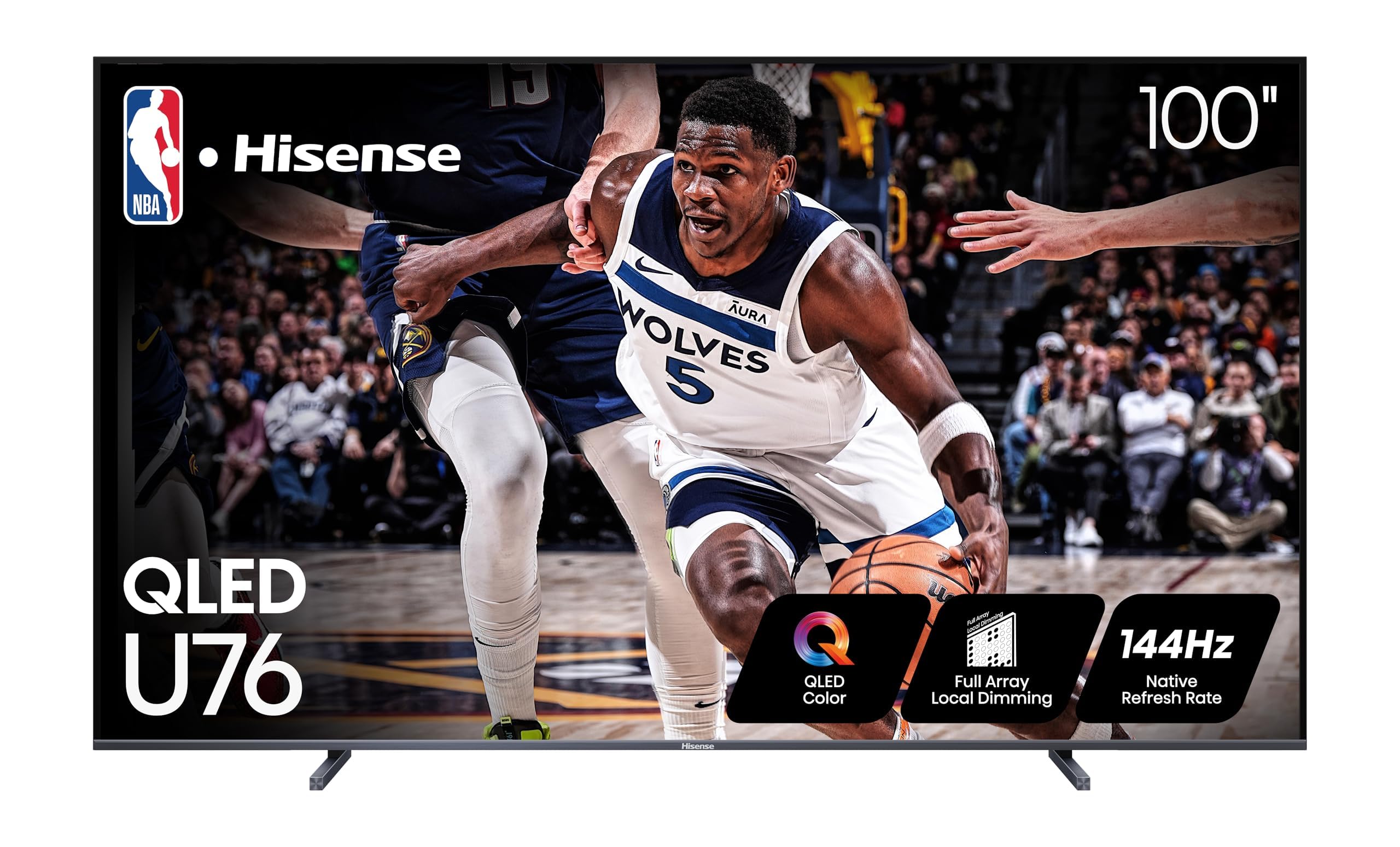 Hisense 100U76N-100 inch 4K QLED 144Hz Google TV with Quantum Dot ...