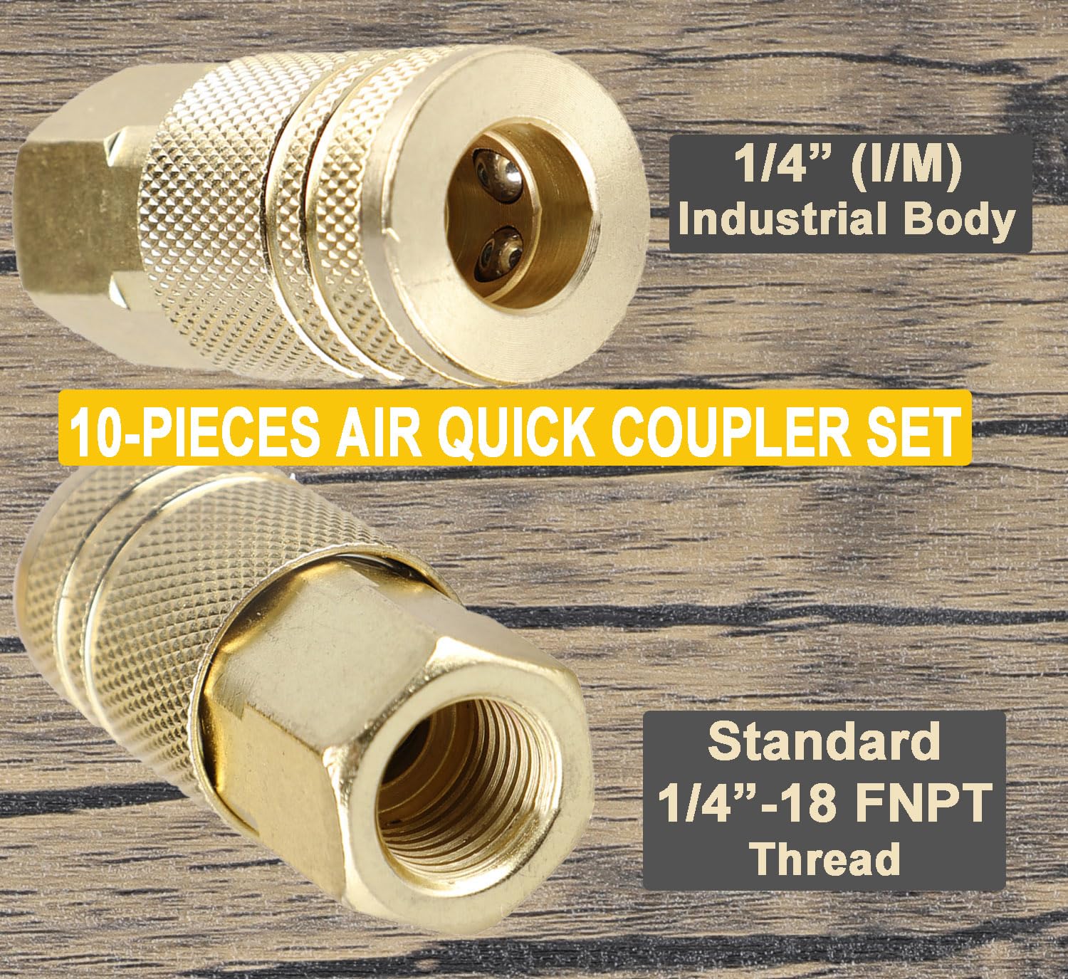 Snapklik.com : 10 Pieces Steel Industrial Air Coupler Set, Quick ...