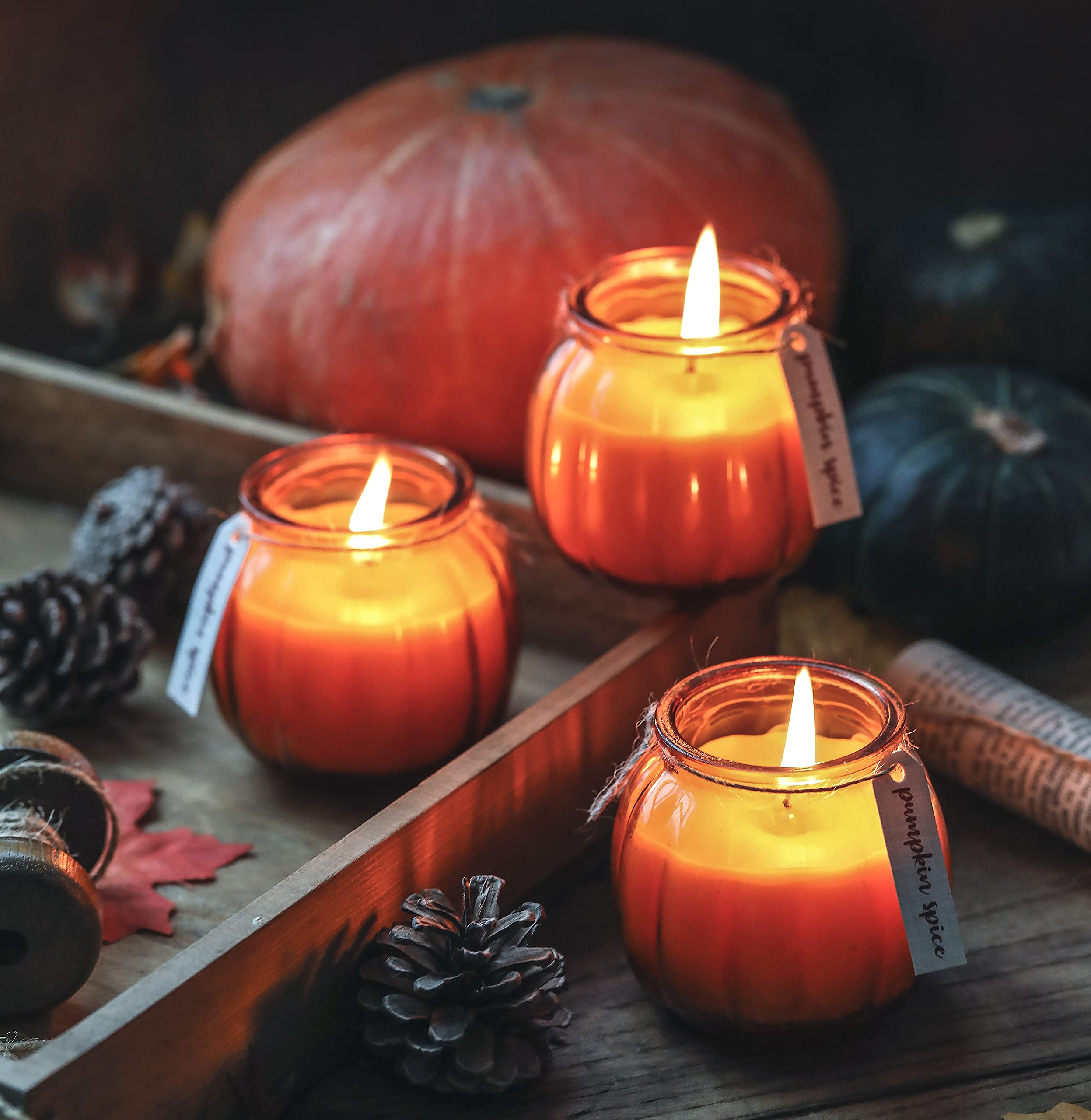 Fall Pumpkin Shaped Candle, Pumpkin Spice Scented Candle Fall ...